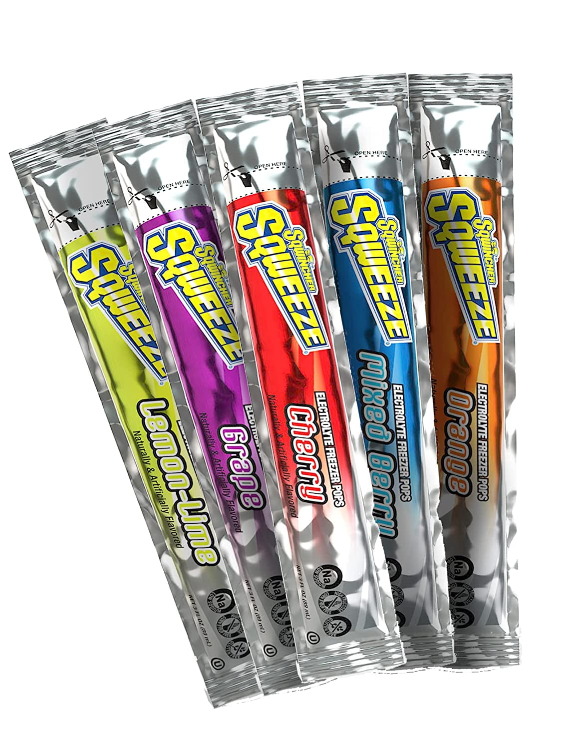 Sqweeze Electrolyte Freezer Pops, Variety Pack, 5 bags of 10, (50 Total ...