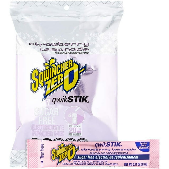 Sqwincher Qwik Stik Lite, Strawberry Lemonade Flavor, Hydration Mix ...