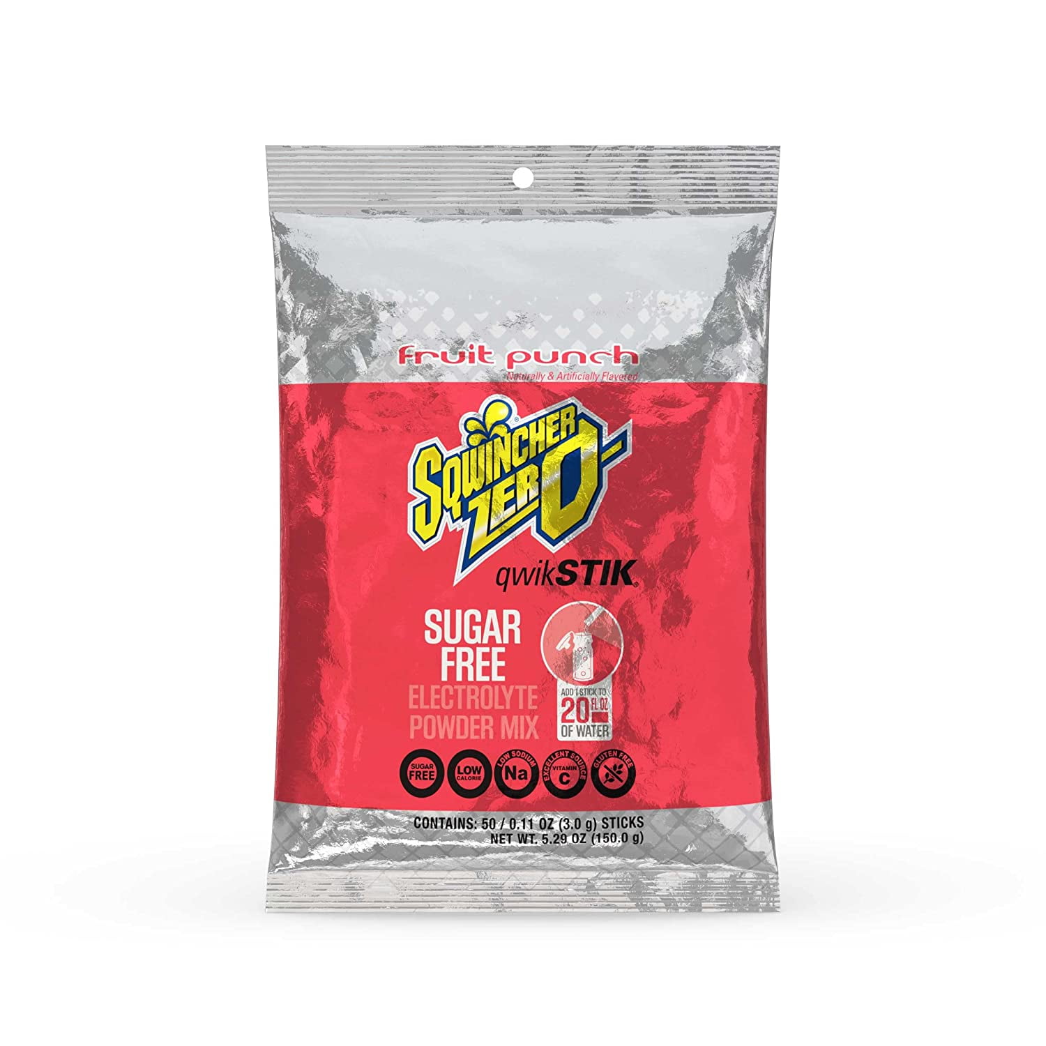 Sqwincher Zero Qwik Stik Sugar Free, Fruit Punch, .11 0z (Pack of 50 ...