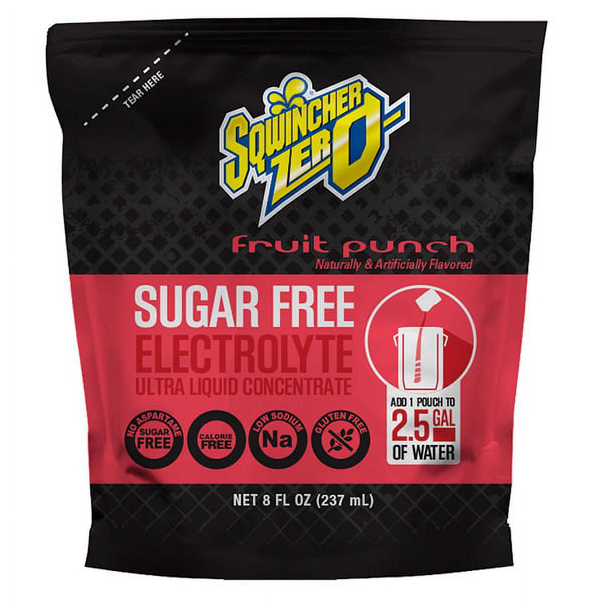 Sqwincher Zero Ultra Concentrate, 8 oz Pouches, 2.5 gal Yield, Orange ...