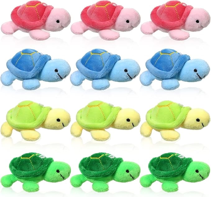 Sratte 12 Pcs Mini Turtle Stuffed Toy Soft Small Sea Turtle Animal ...