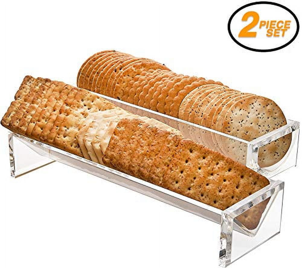 Srenta Clear Acrylic Rectangular Cracker Server And Holder Tray | Food ...