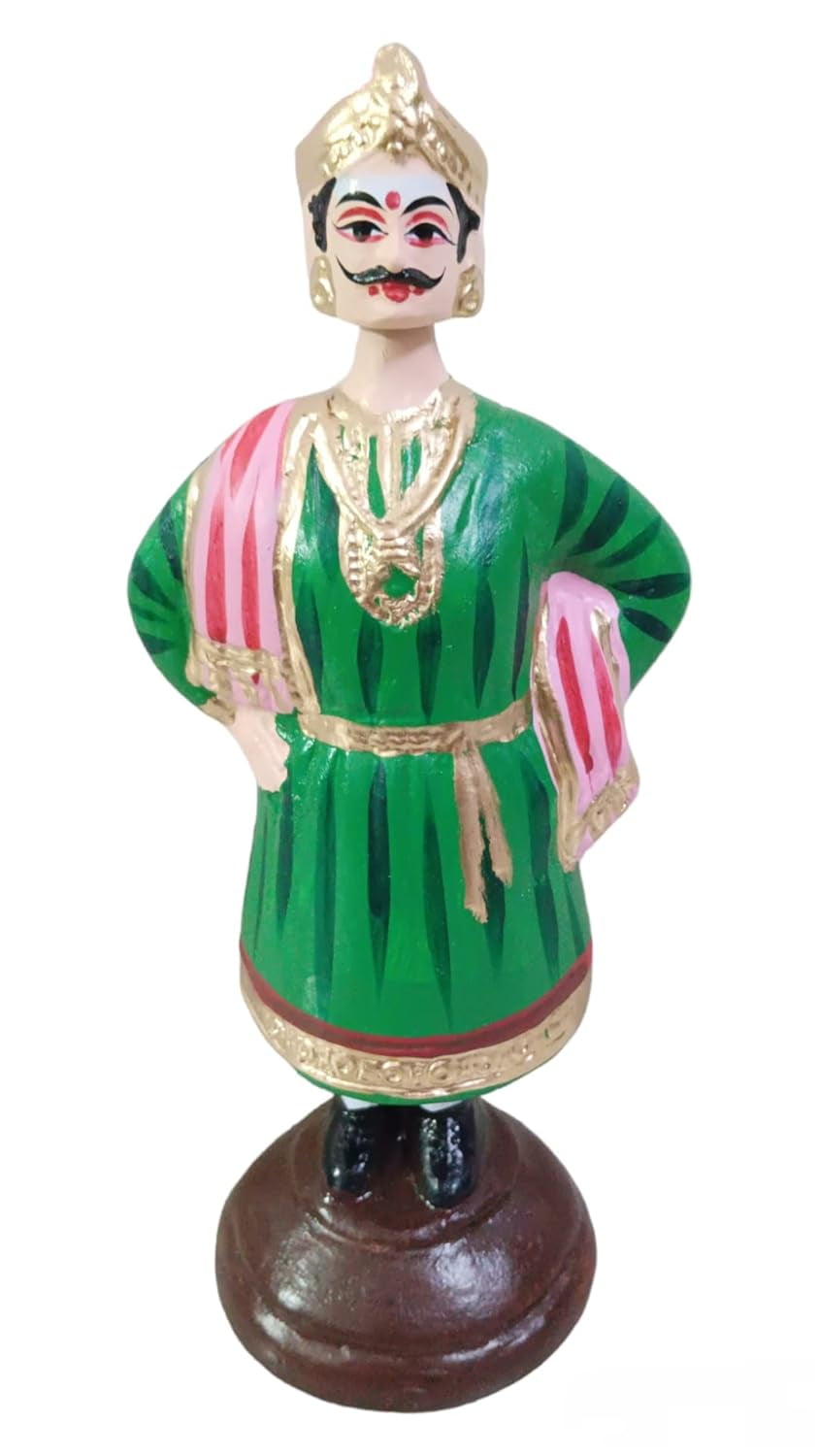 Sri Durga Creations Tanjore King Raja Dancing Golu Doll Made of Paper Mache Multi Colour ...