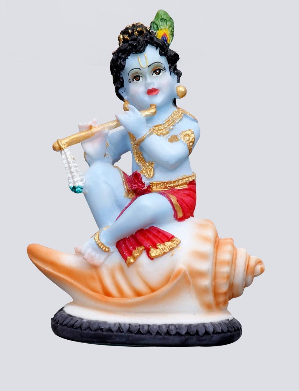 Sri Krishna Culture- Hand Crafted Baby Krishna Murti On Conch Shell ...