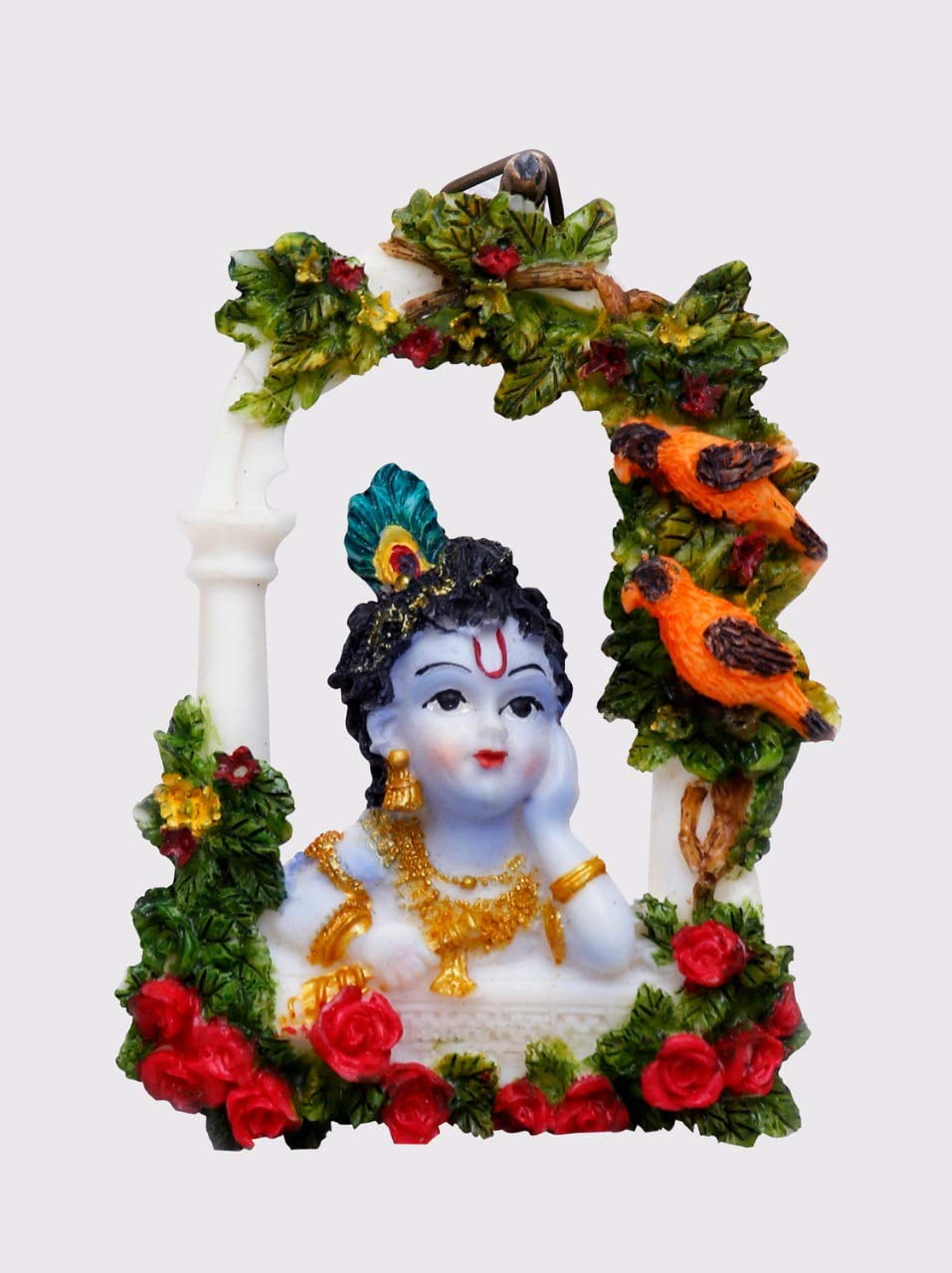 Sri Krishna Culture- Hand Crafted Baby Krishna at Window (Small Wall ...