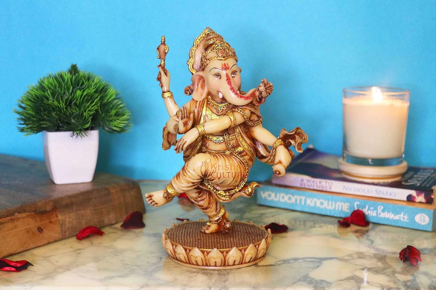 Sri Krishna Culture Hand Crafted Big Dancing Ganesha--Resin-Ivory ...
