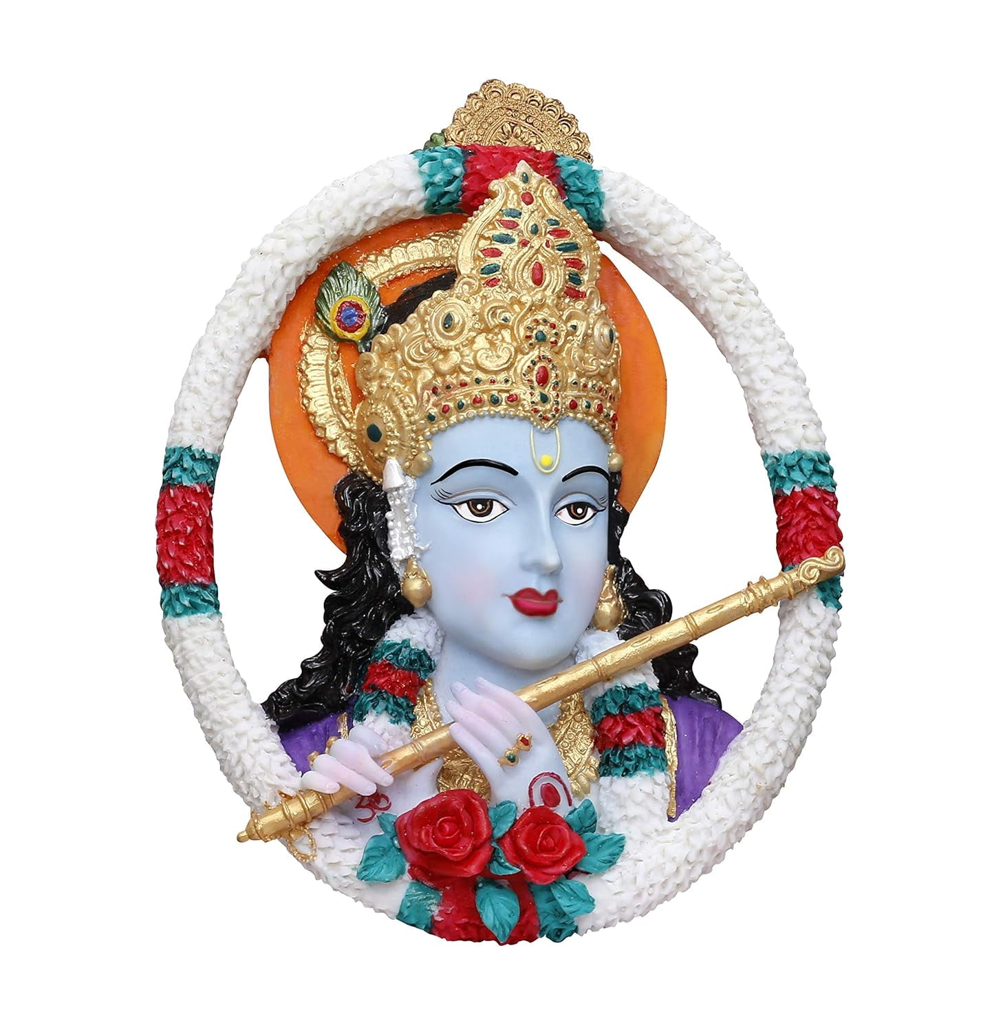 Sri Krishna Culture™ Hand Crafted Big Flute Krishna Murti (Wall Hanging ...