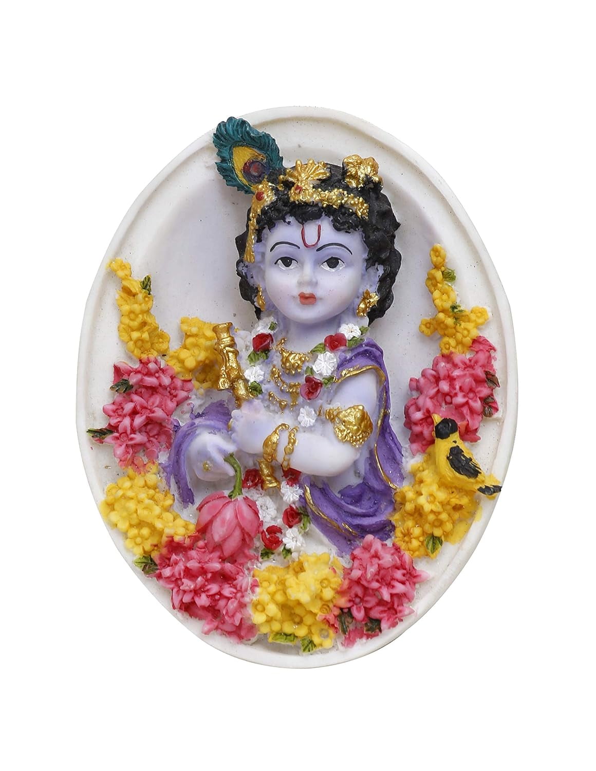 Sri Krishna Culture™ Hand Crafted Big Oval Shape Krishna Murti with ...