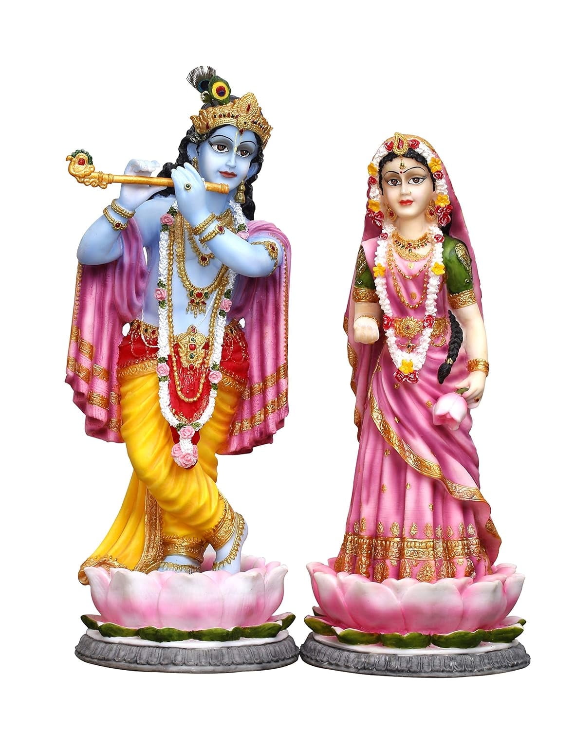 Sri Krishna Culture- Hand Crafted Big Standing Radha Krishna Pair-Hindu ...