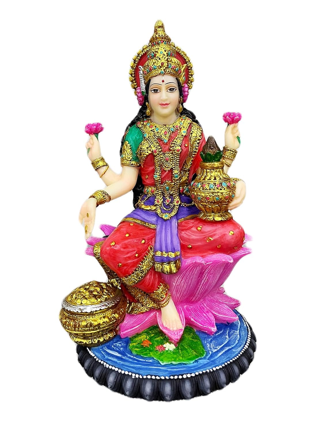 Sri Krishna Culture- Hand Crafted Large Lakshmi Ji Murti Laxmi Ji-Hindu ...