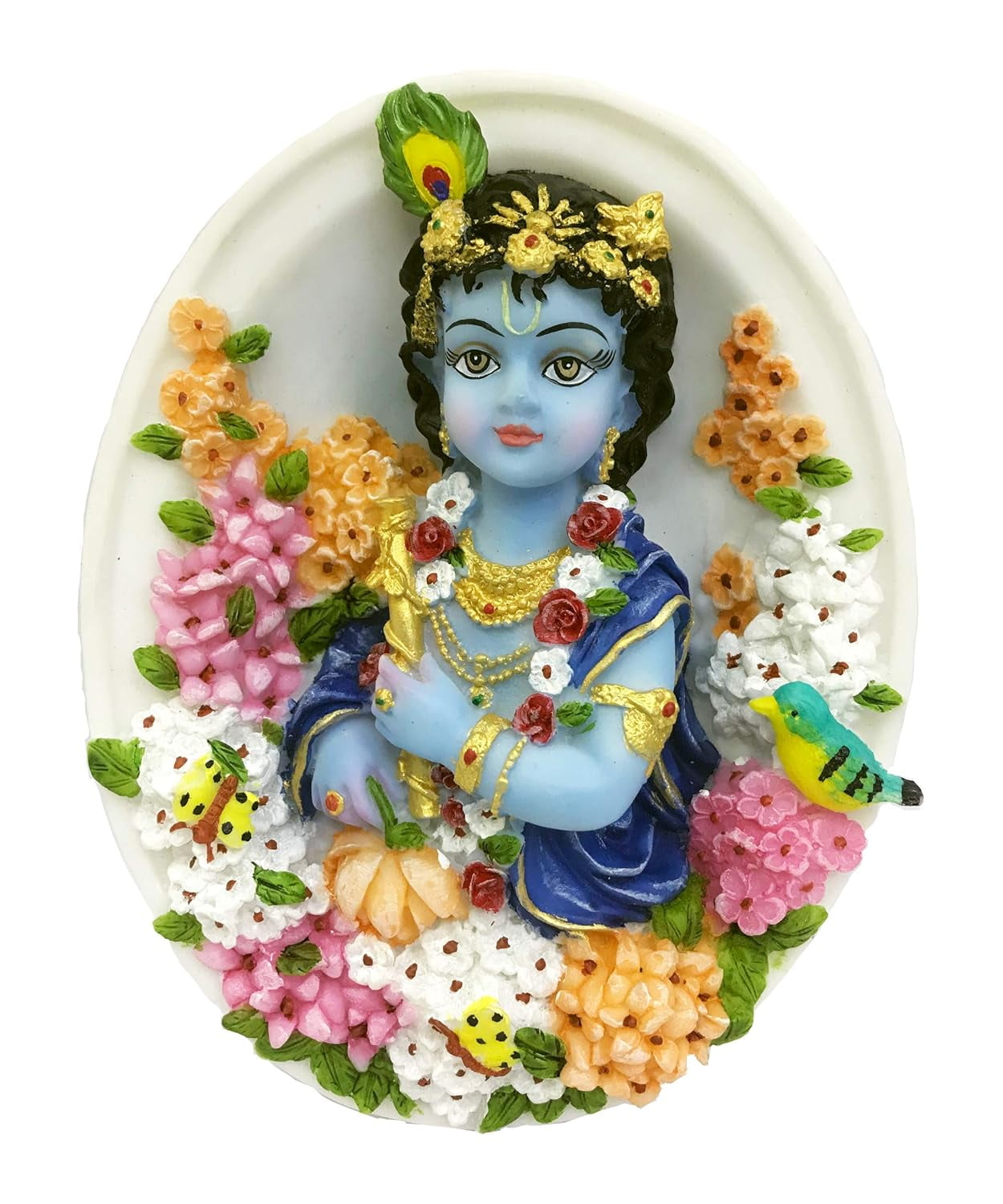 Sri Krishna Culture- Hand Crafted Oval Shape Krishna-Hindu God and ...