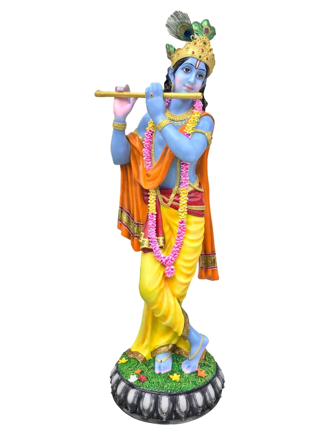 Sri Krishna Culture Large Krishna with Flute Murti/Idol/Statue ...