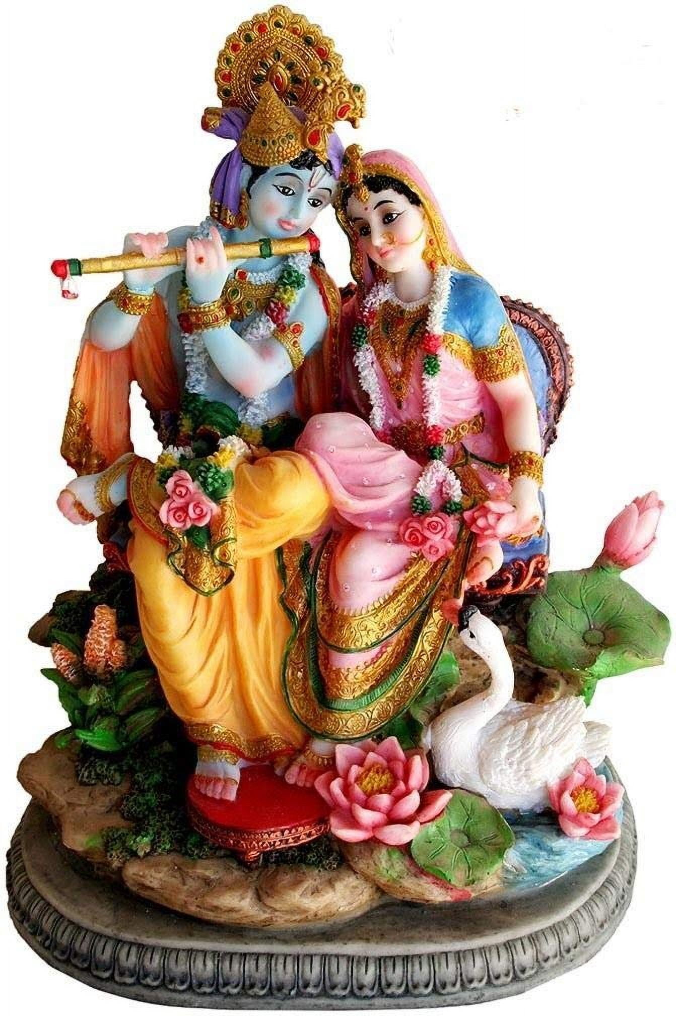 Sri Krishna Culture-Large Sitting Radha Krishna Murti - Hindu God and ...