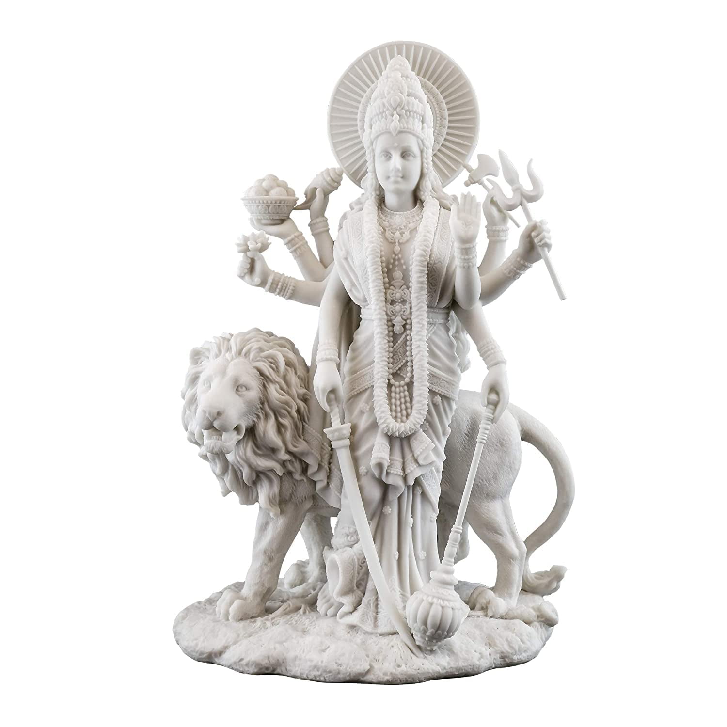 Sri Krishna Culture New Standing Durga Mata with Lion-Marble Finish ...