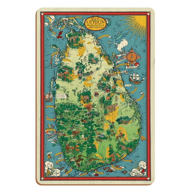 Sri Lanka (Ceylon) Teas - Vintage Pictorial Map by MacDonald (Max) Gill ...