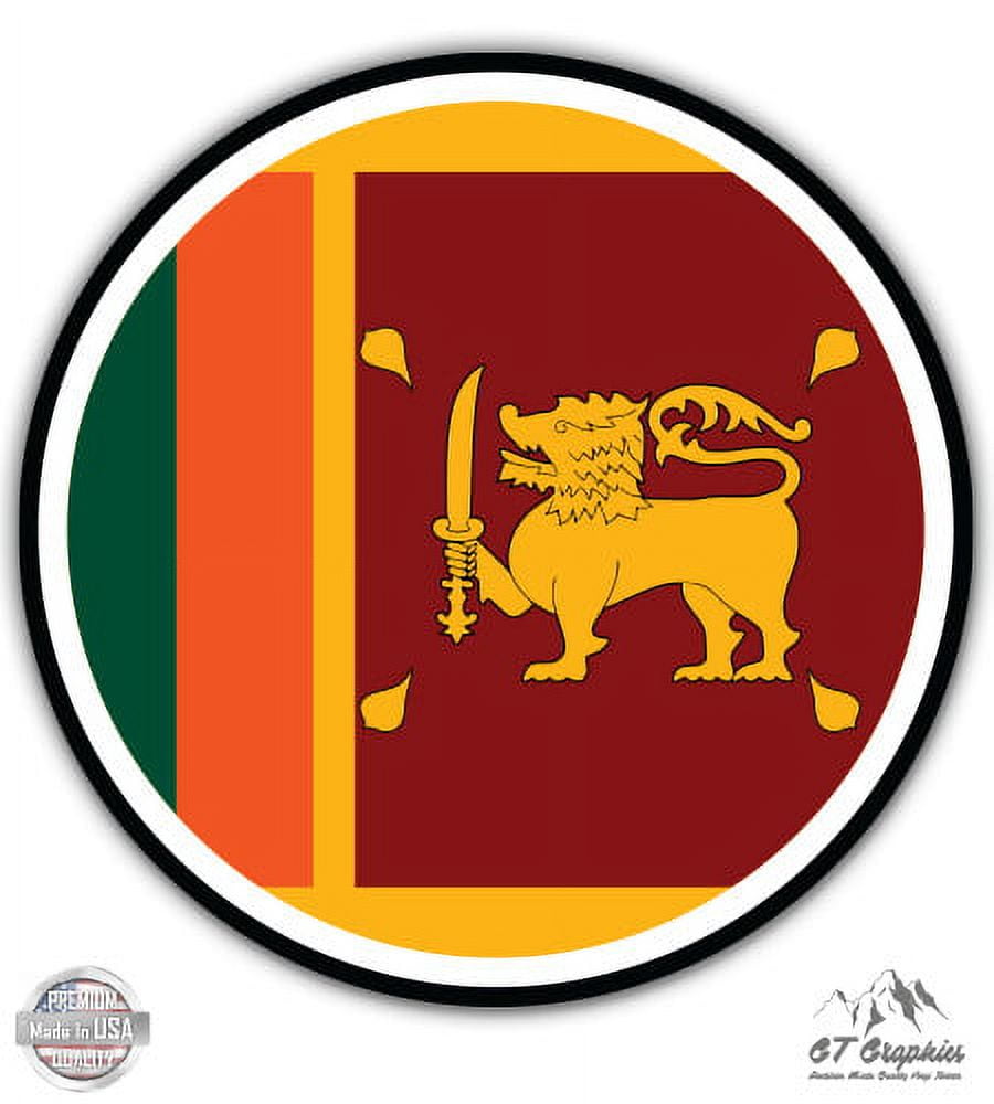 Sri Lanka Flag - 12" Vinyl Sticker Waterproof Decal - Walmart.com