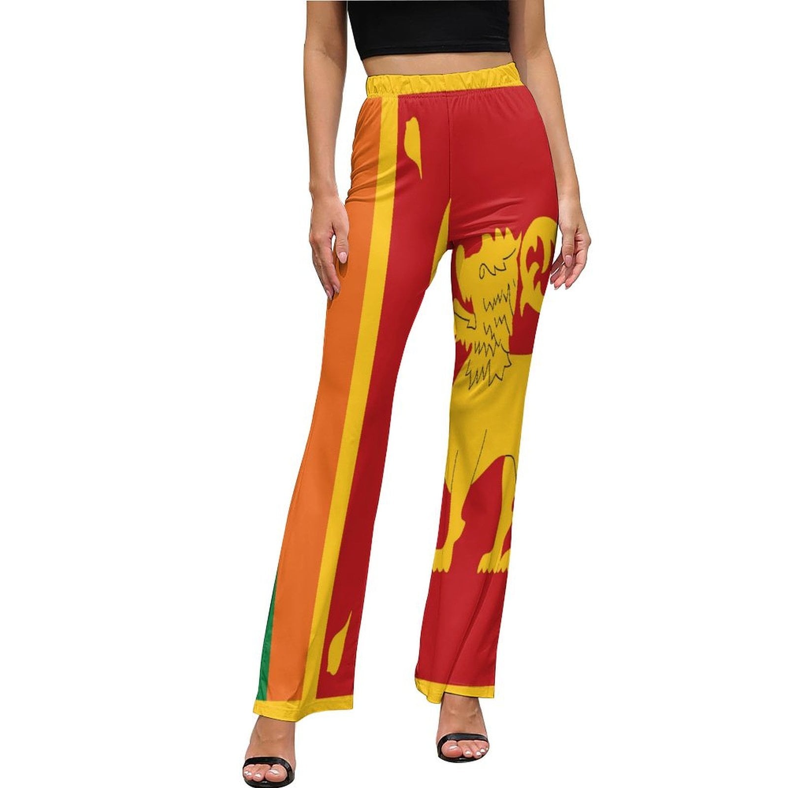 Sri Lanka Flag High Waisted Casual Flared Trousers Summer Home Pants ...