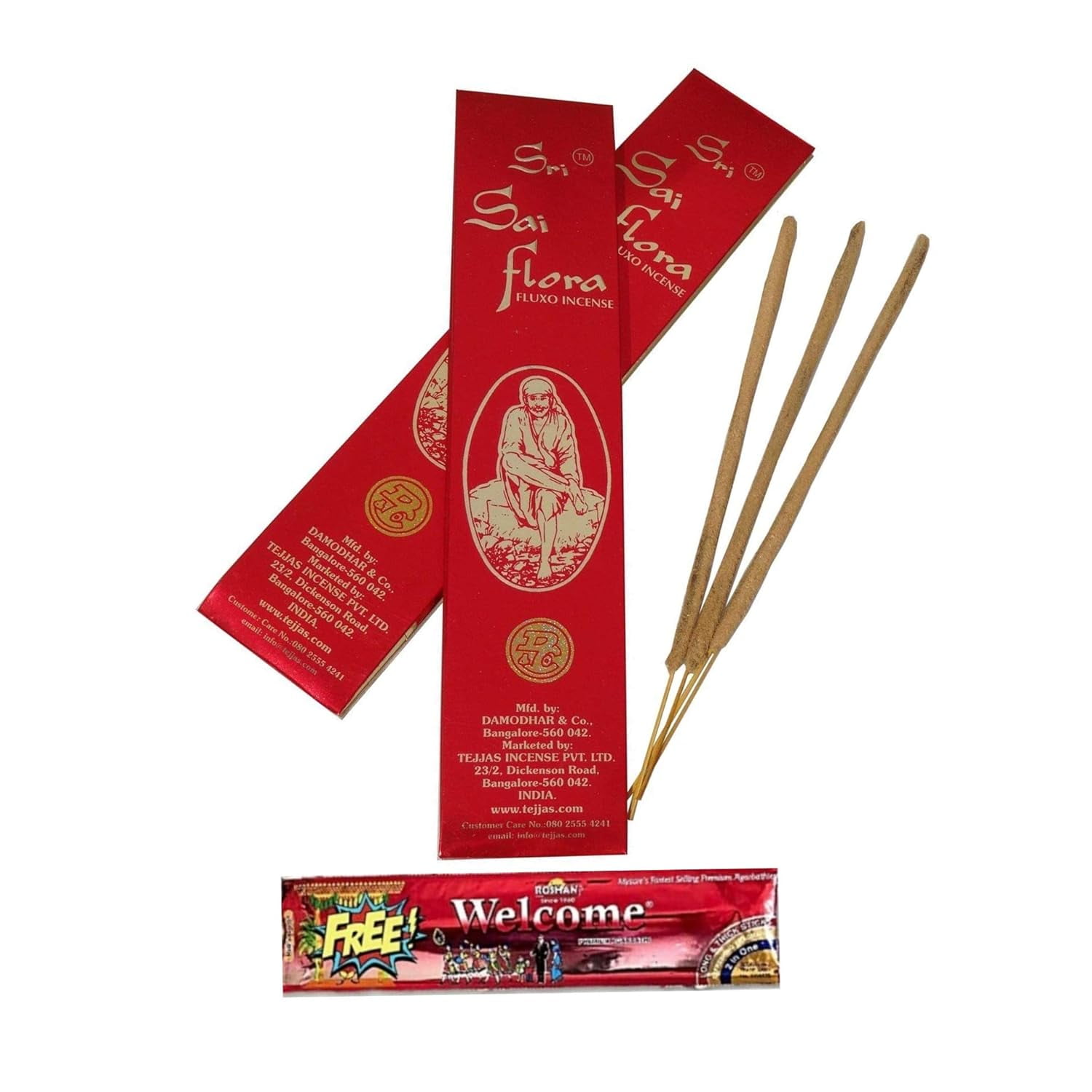 Sri Sai Flora Fluxo Incense Sticks Best Pooja Agarbatti Pack of 10 pouches of 25 grams each ...