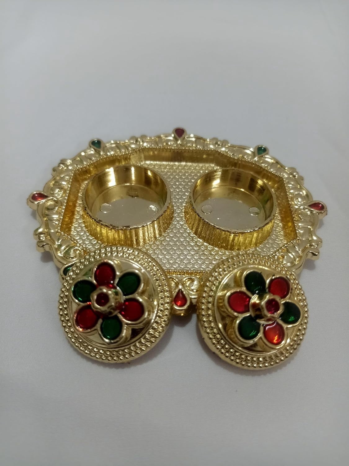Sri Sainath Enterprises Peacock Design Plate with HaldiKumkum or a ...