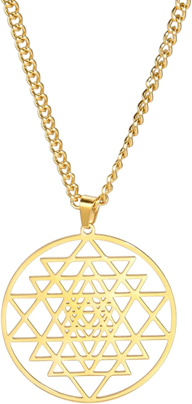 Sri Yantra Chakra Necklace For Women And Men Sri Yantra Amulet Talisman ...