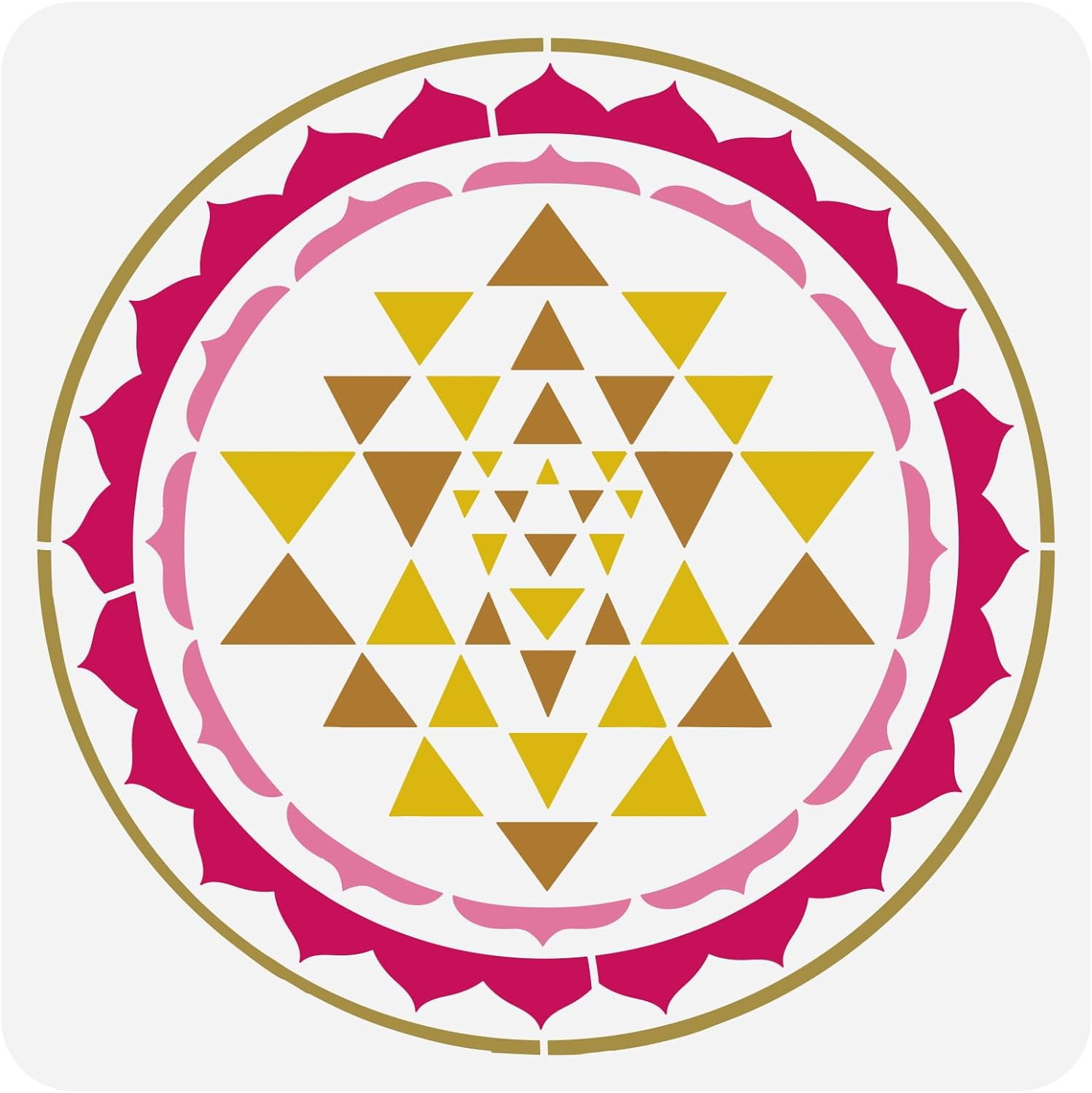 Sri Yantra Orgonite Painting Stencil 11.8x11.8inch Reusable Triangle ...