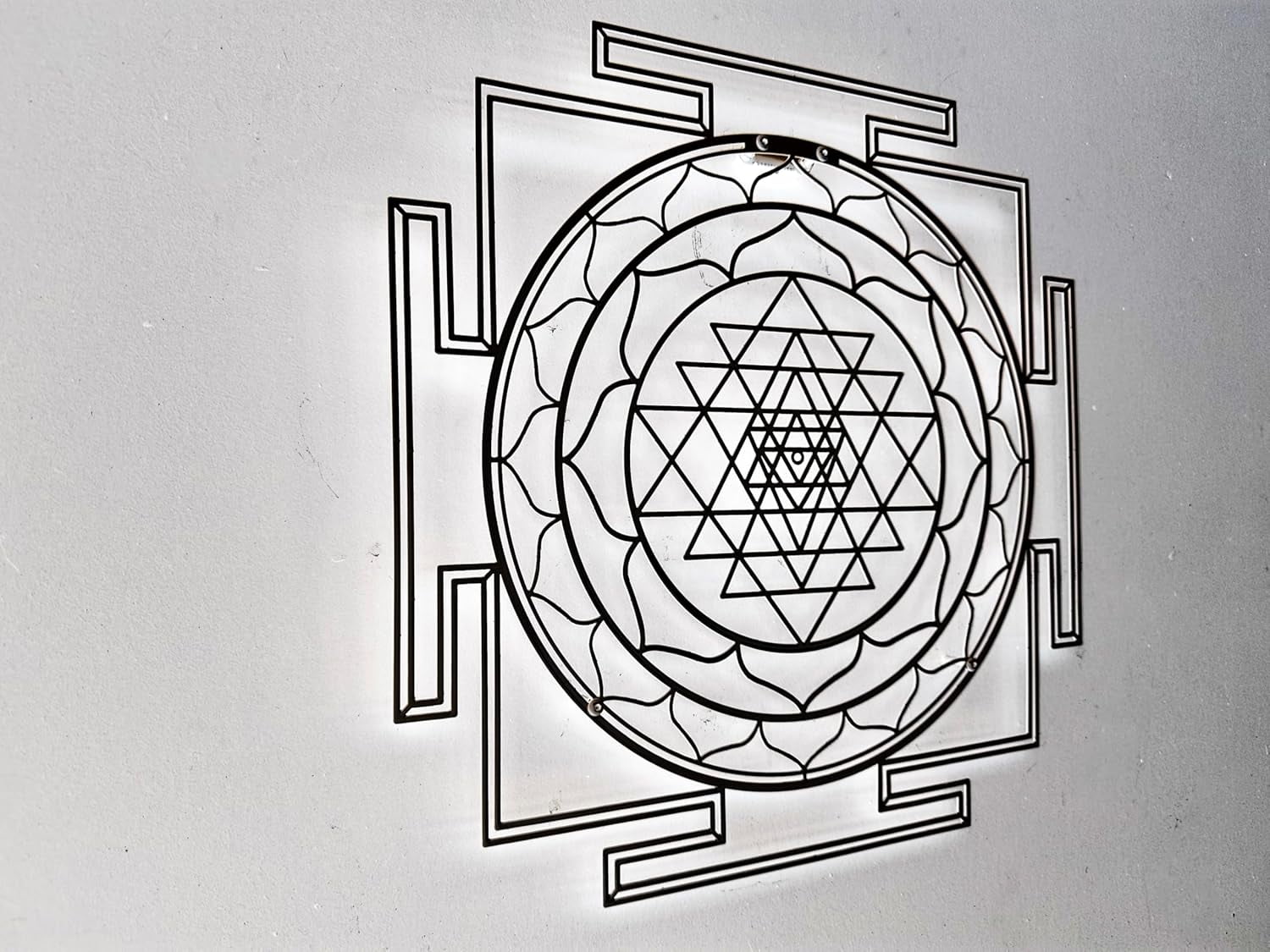 Sri Yantra Sacred Geometry Metal Wall Decor, Sacred Geometry Metal Wall ...
