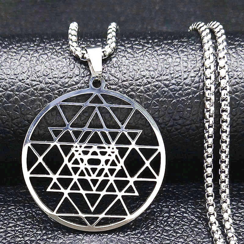 Sri Yantra Yoga Necklace Shri Chakra Mandala Hindu Meditation Symbol ...