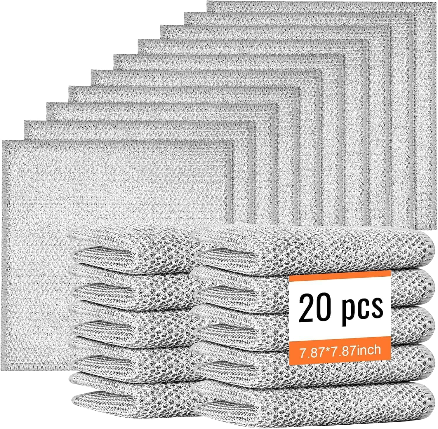 Srika 20 Pack Non Scratch Wire Dish Wash Cloth Scrubber for Utensil ...