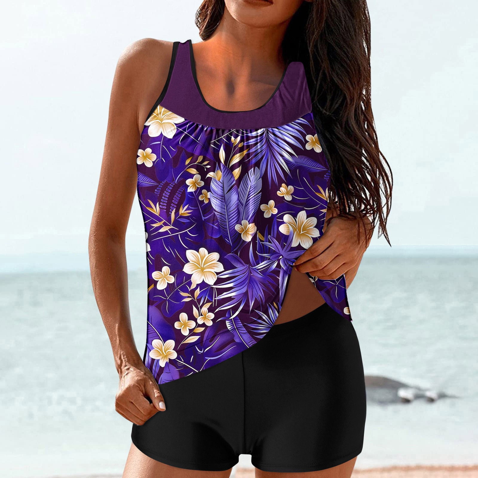 Mifsaly Bathing Suits,Two Piece Swimsuits Tanktop and Shorts Couples ...
