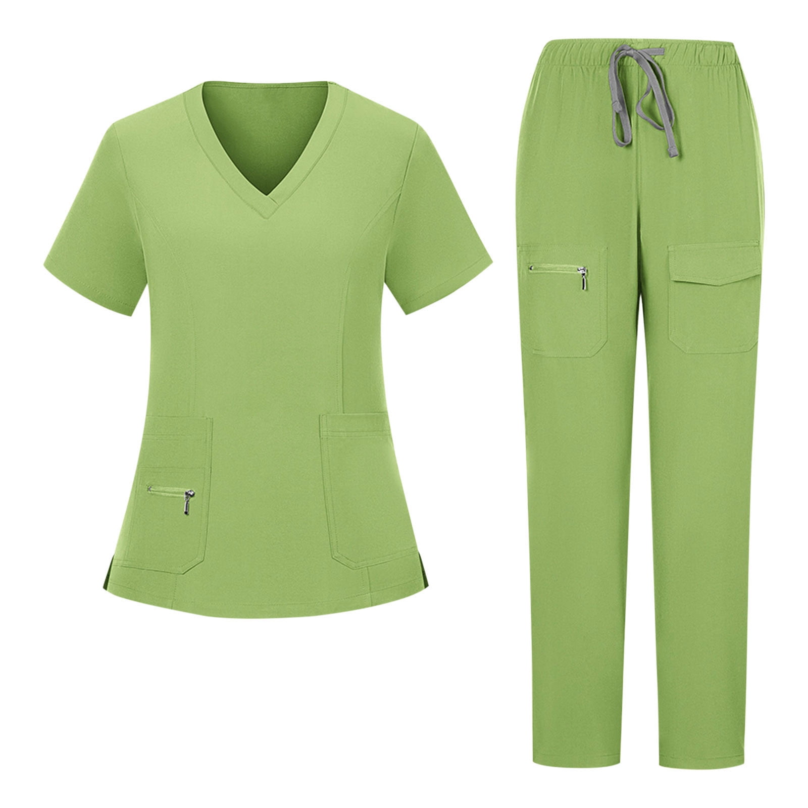 Mifsaly Black Scrubs Sets for Women Tall,Scrubs Set - Stretch V-Neck ...