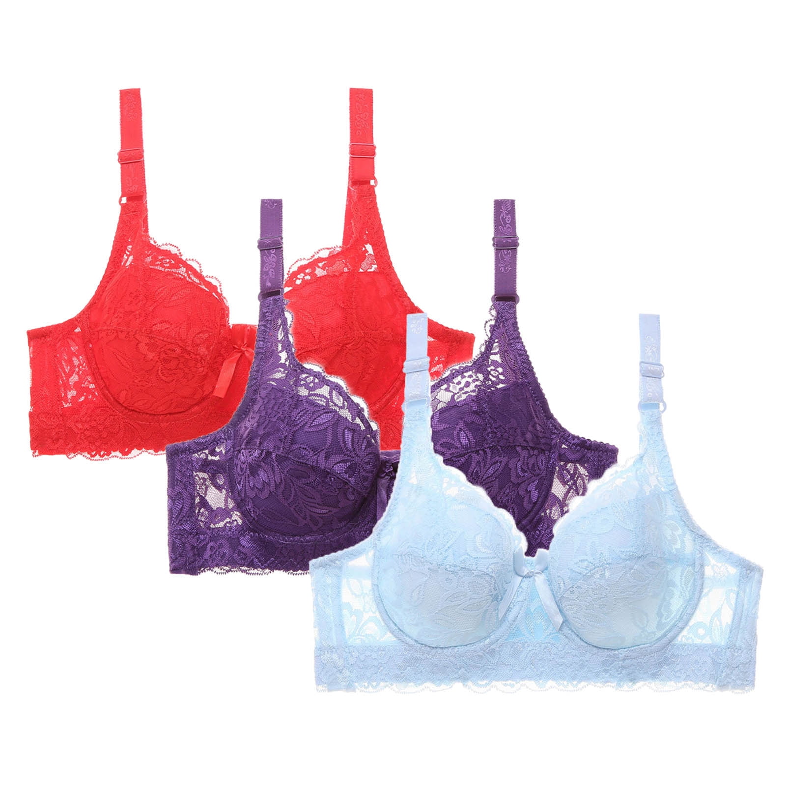 Sriper Bras for Women No Underwire Push Up 3 Pack,Bralette for Full ...