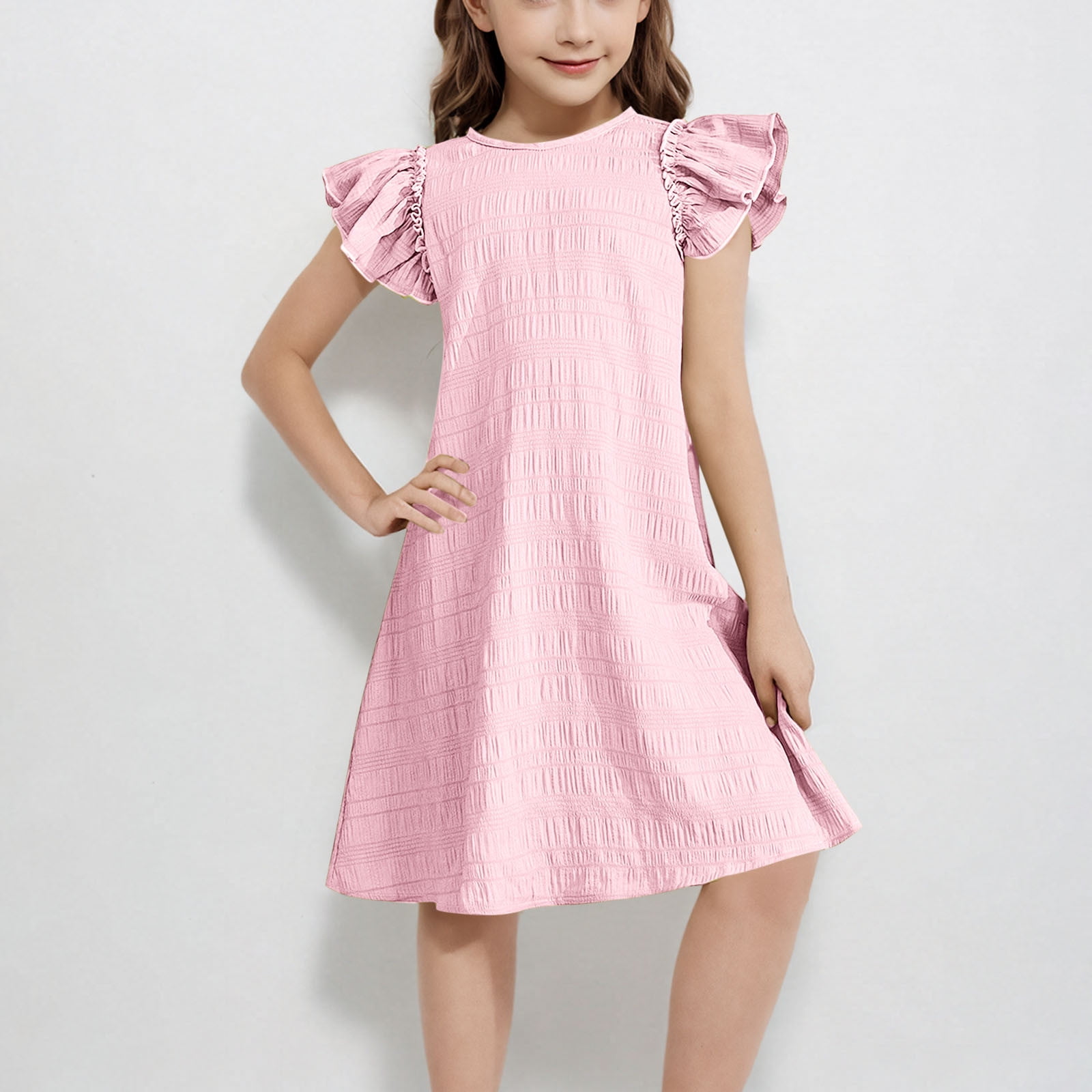 Sriper Girls Summer Dress with Pockets,Boho Floral Print Sundress,Girls ...