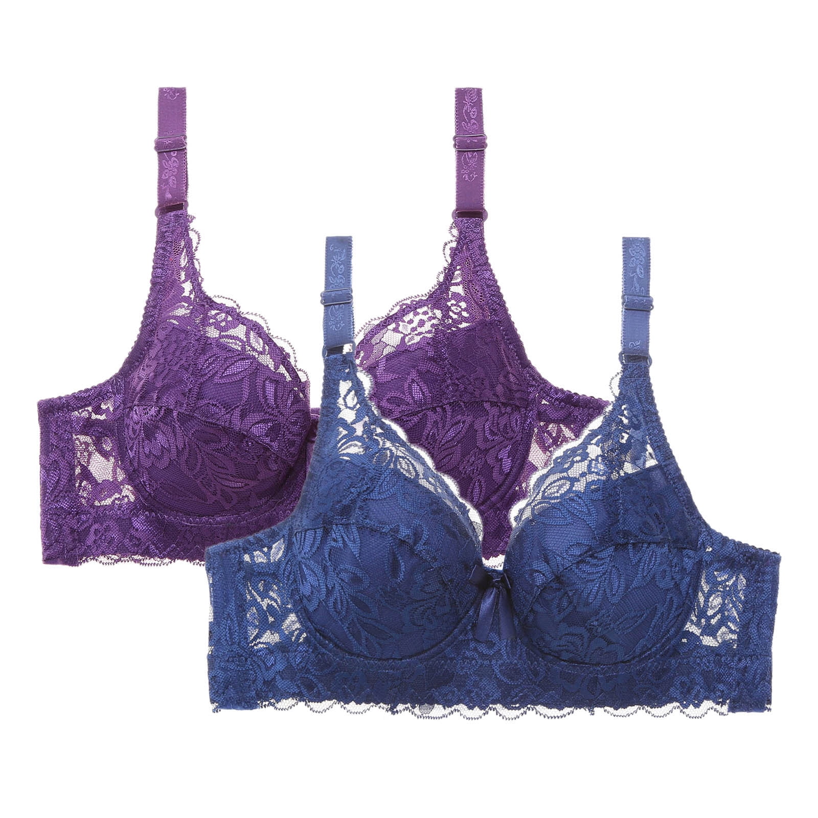 Sriper Lace Bralettes for Women Large Bust 2 Pack,Supportive Bras Lined ...
