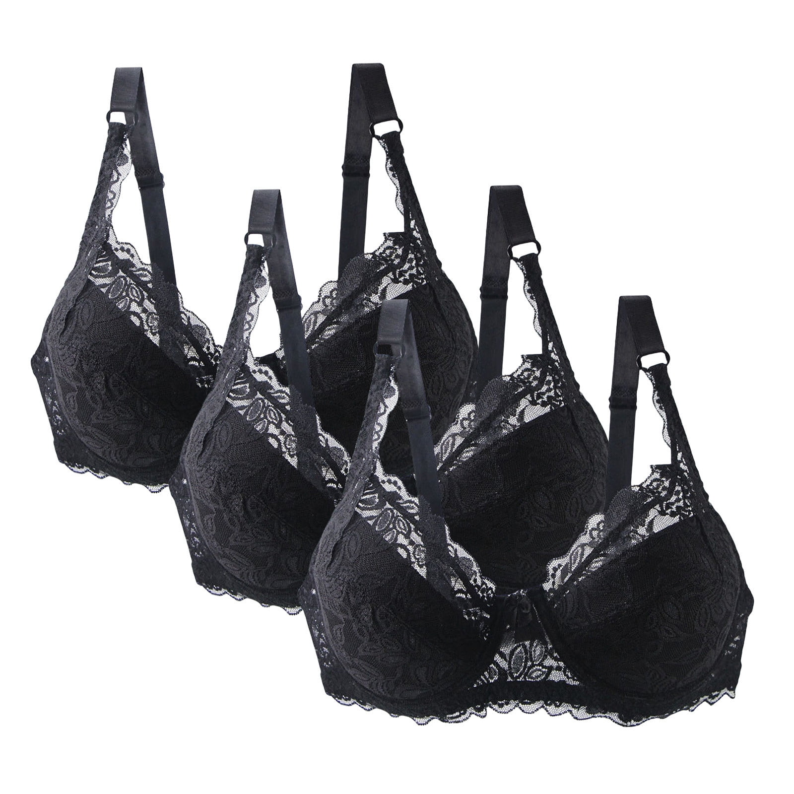 Sriper Lace Bralettes for Women Large Bust 3 Pack,Cute Sports Bras ...