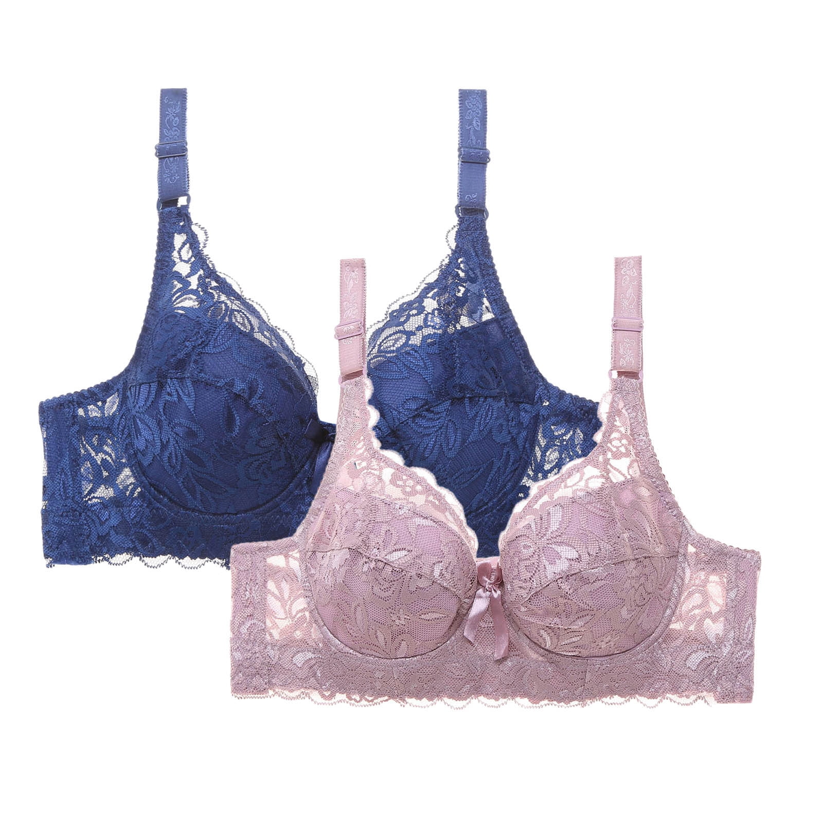 Sriper Lace Bralettes for Women Plus Size Pack 2 Pack,Comfort Bra ...