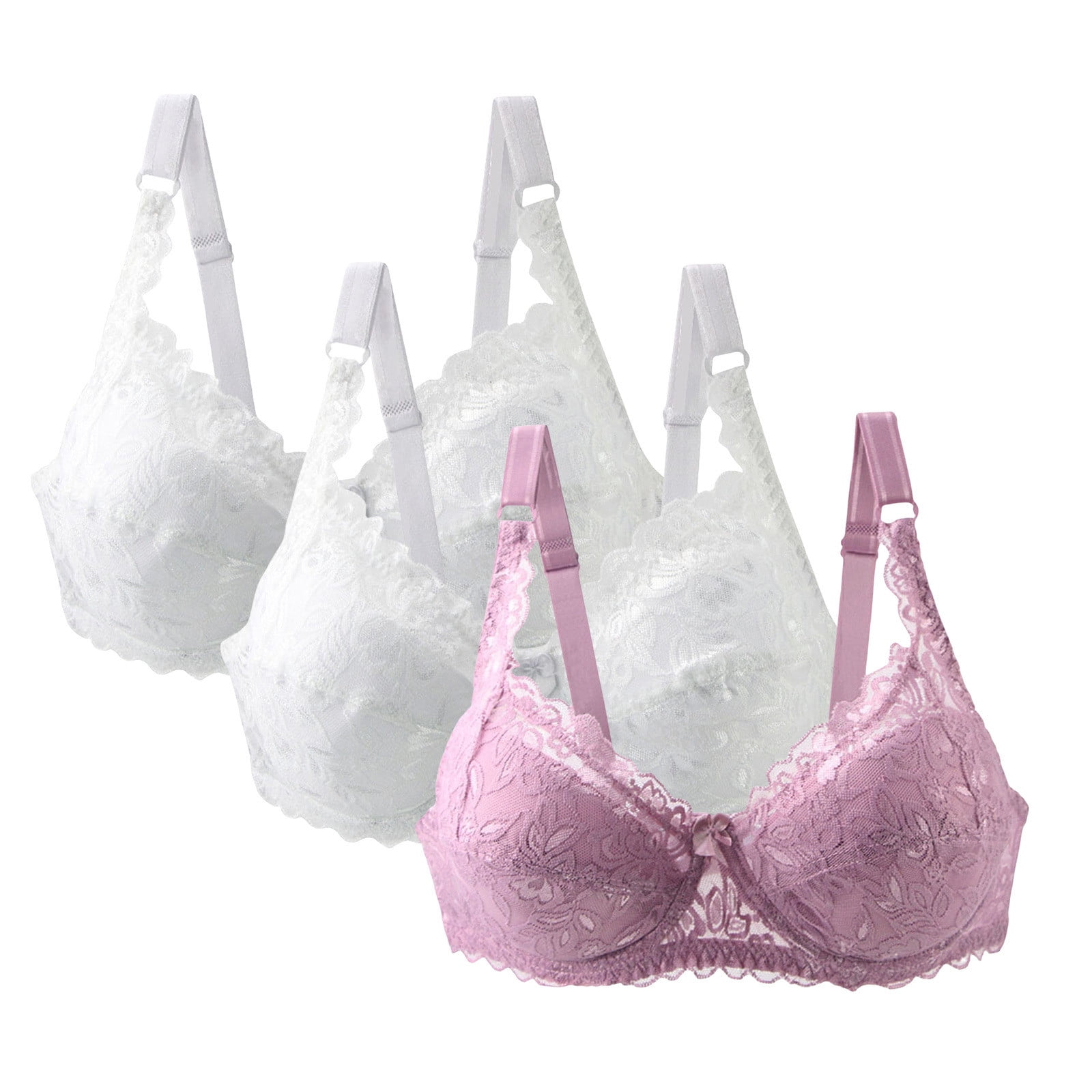 Sriper Lace Bralettes for Women with Support Plus Size 3 Pack ...
