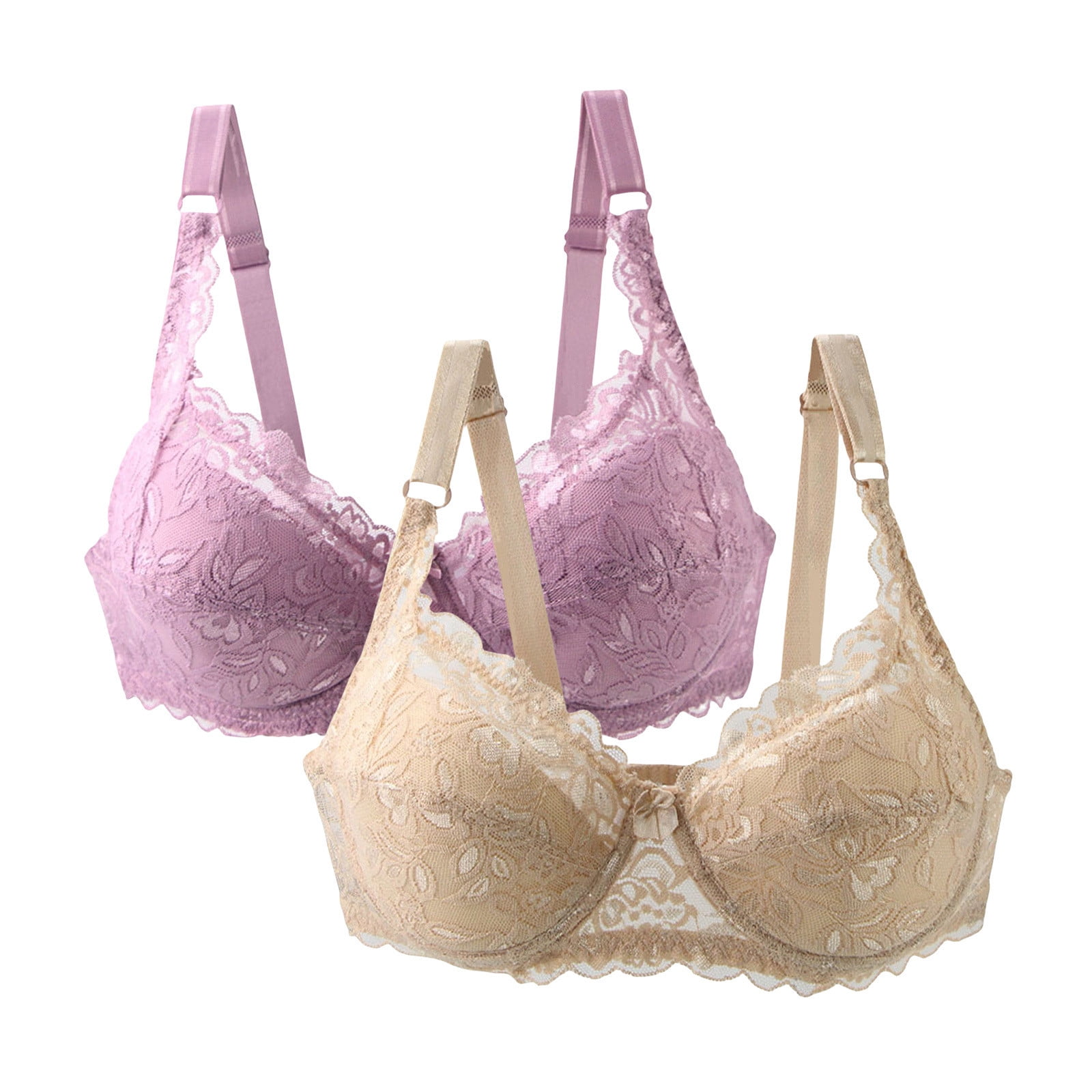 Sriper Lace Bralettes for Women Plus Size 2 Pack,Cooling Bras,Racerback ...