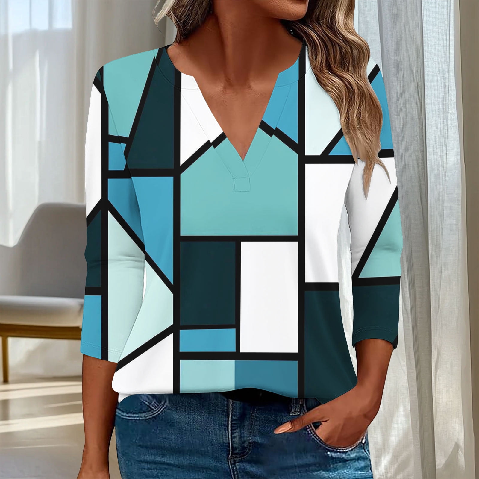 Sriper Ladies Elbow Sleeve Tops for Sweats,Ladies Blouses Dressy Loose ...