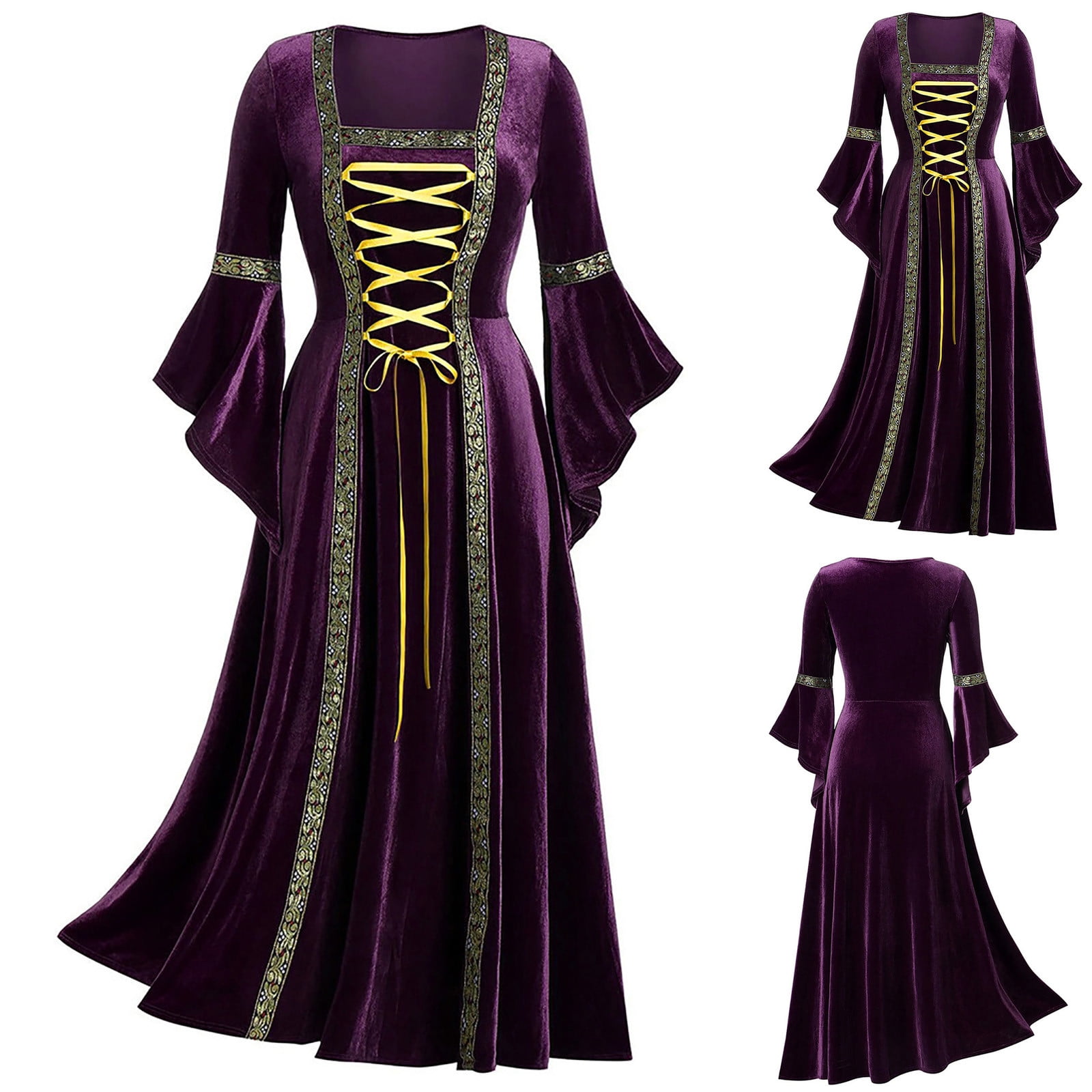 Sriper Medieval Renaissance Dress for Women Gothic Steampunk Irish Over ...