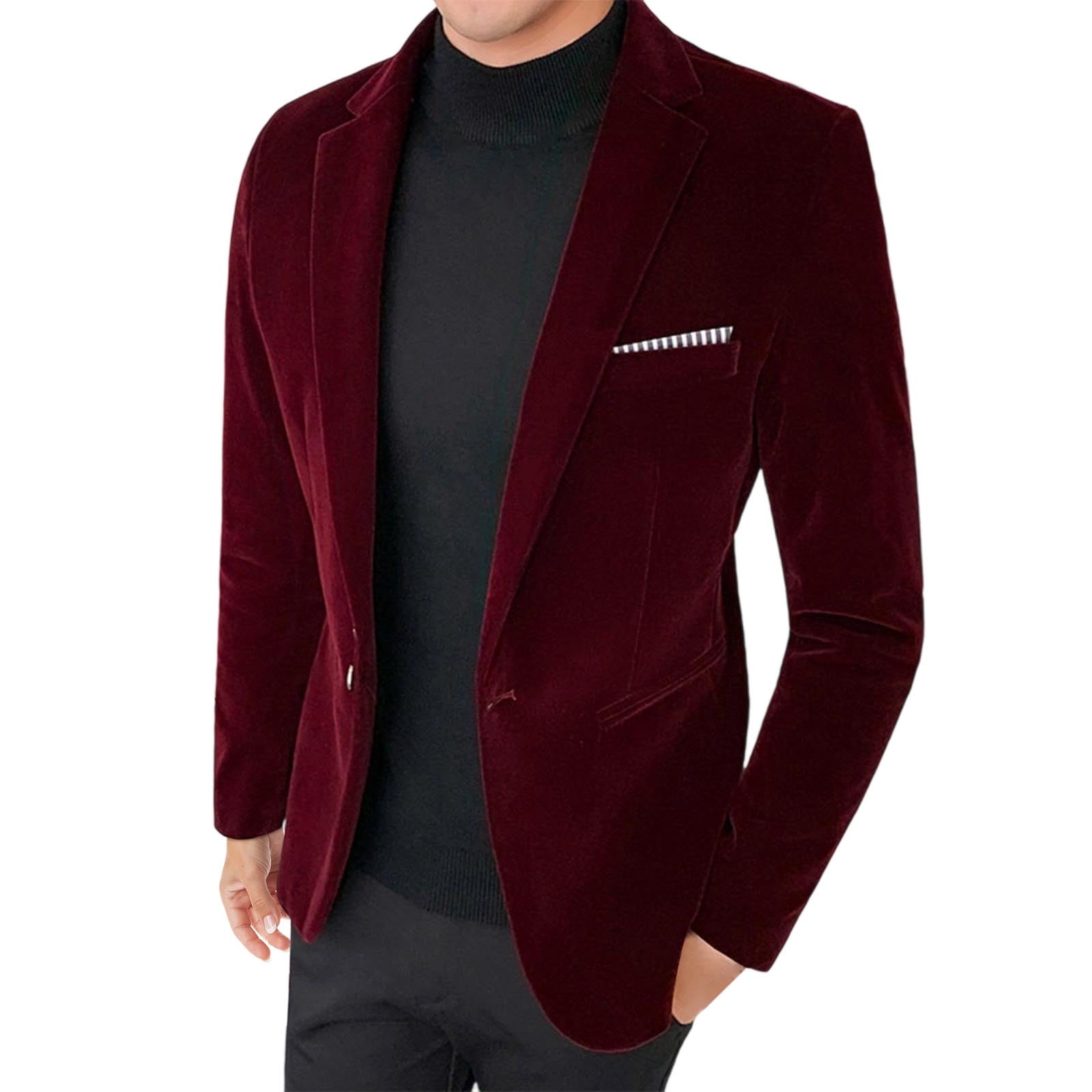Sriper Men's Gold Velvet Blazer Solid Color Suit Jacket,Party Dinner ...
