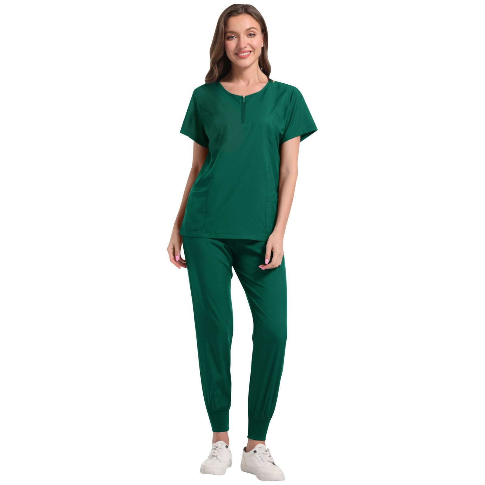 Sriper Nursing Tops with Jogger Pants,Black Scrubs for Women Sets,Nurse Work Clothing,Uniforms ...