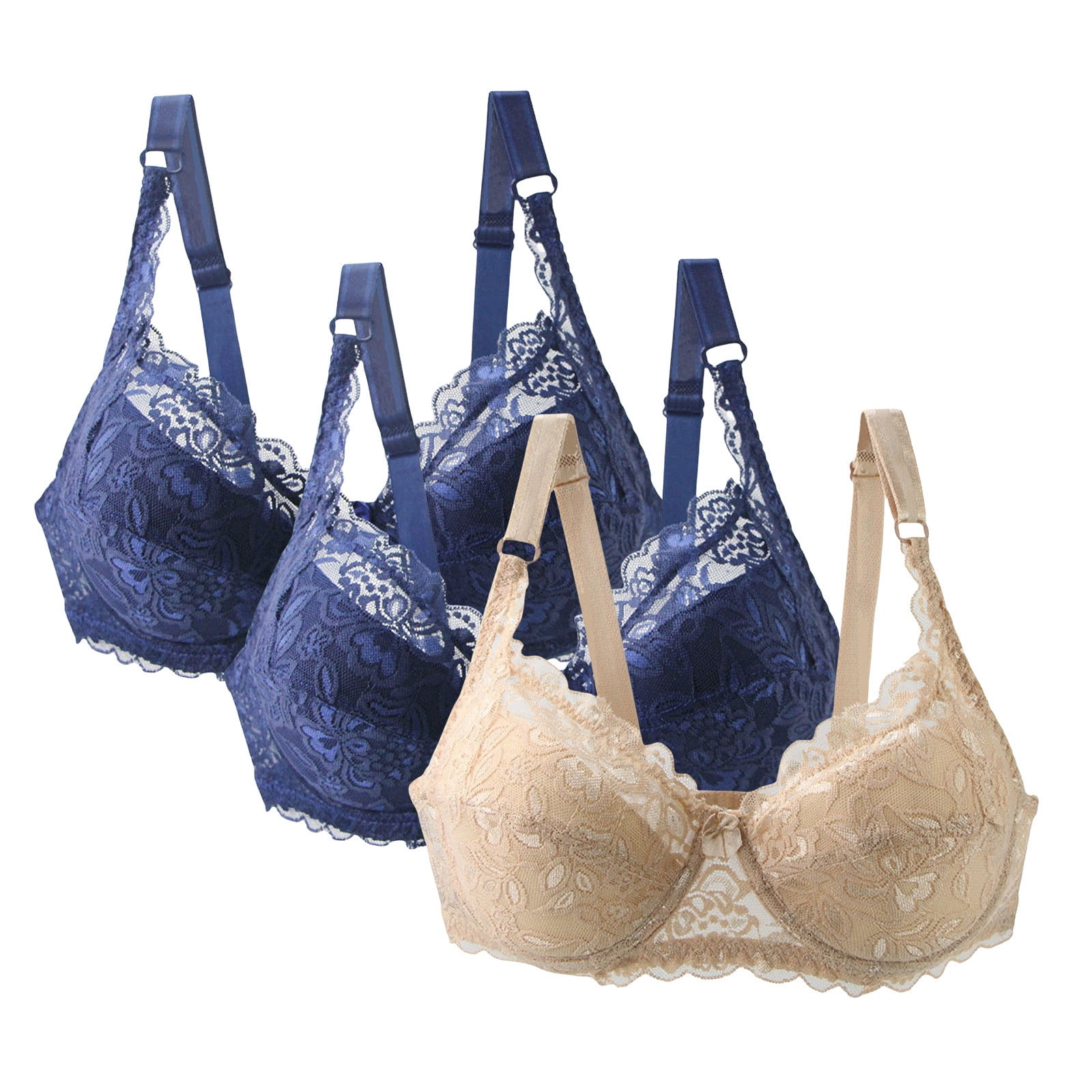 Sriper Plus Size Lace Bralettes for Women 3X 3 Pack,Cute Sports Bras ...