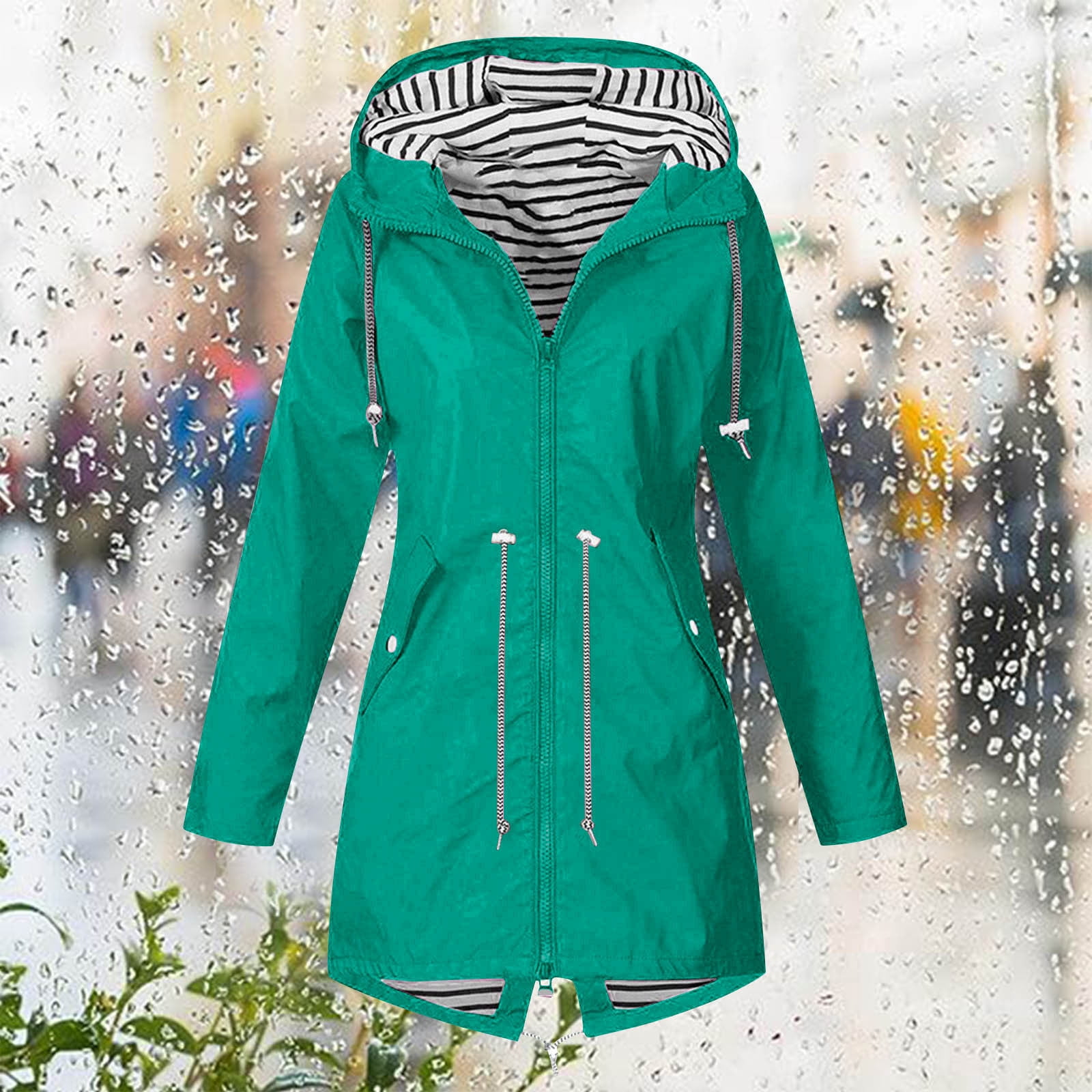 Sriper Raincoat for Women Waterproof with Hood Rain Jackets Plus Size ...