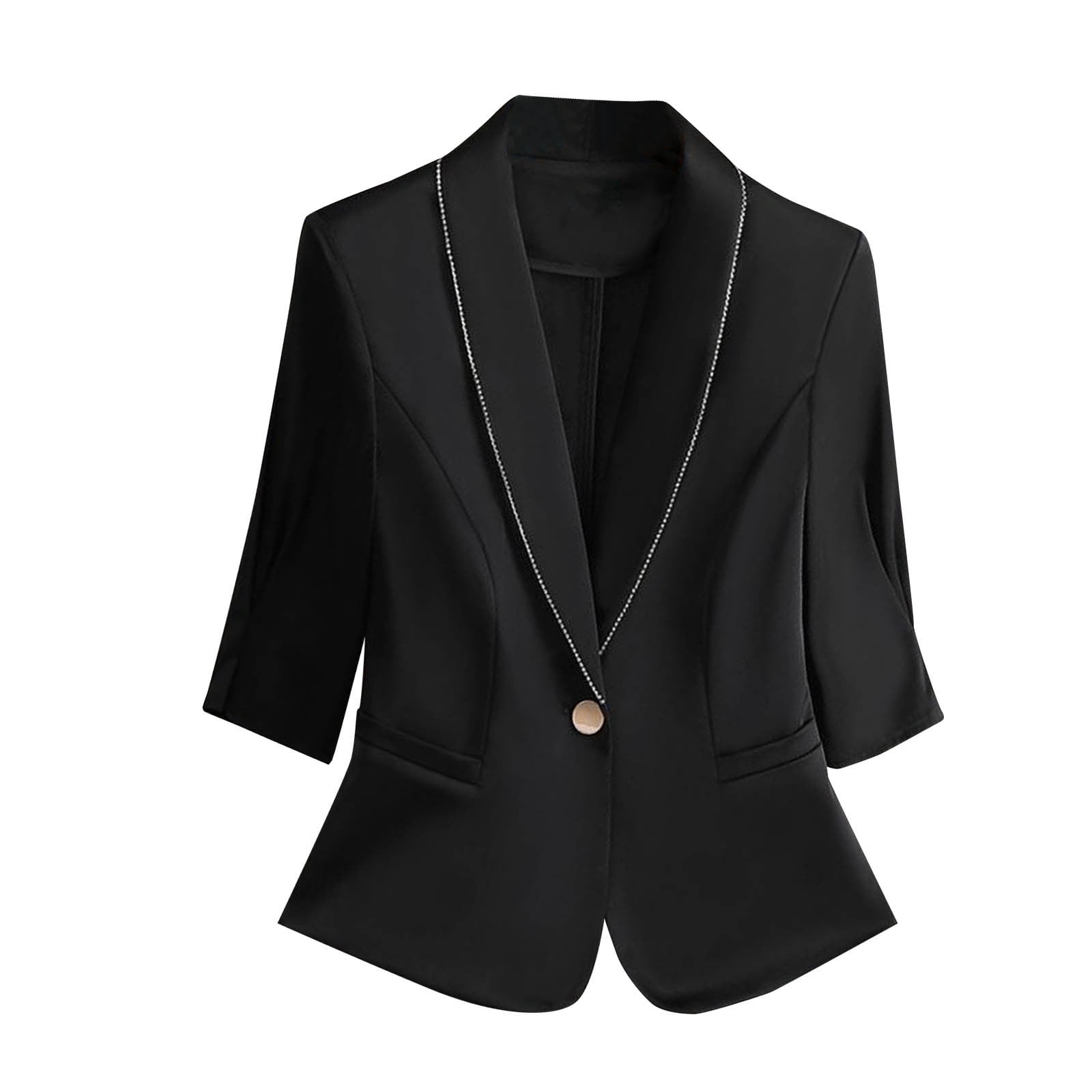 Sriper Women's Holiday 3/4 Sleeve Blazer Lapel Suit Jacket, Festive ...