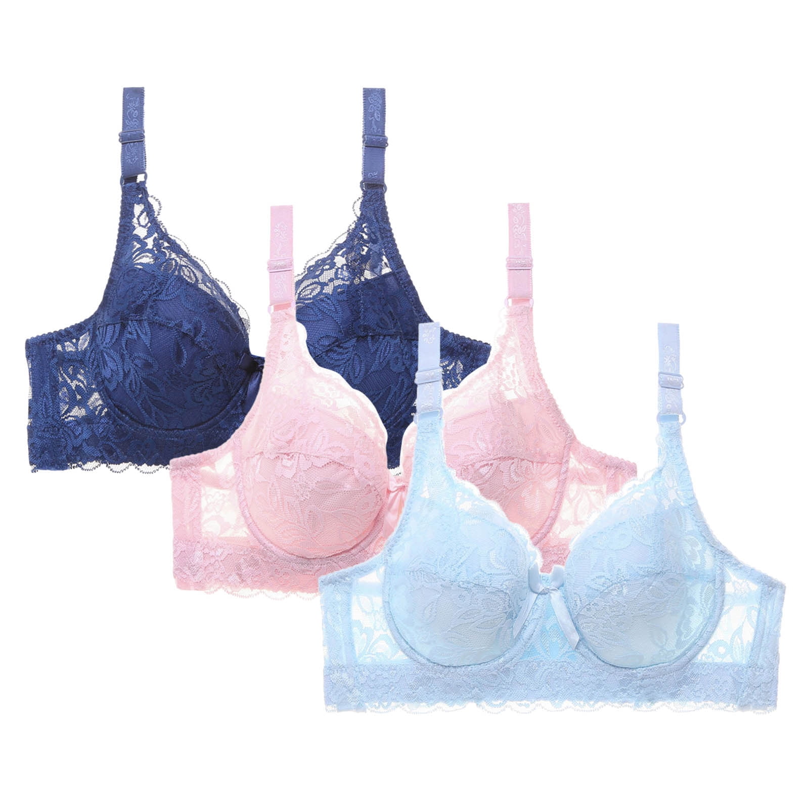 Sriper Womens Cotton Sports Bras 46C 3 Pack,Racerback Padded Bralette ...