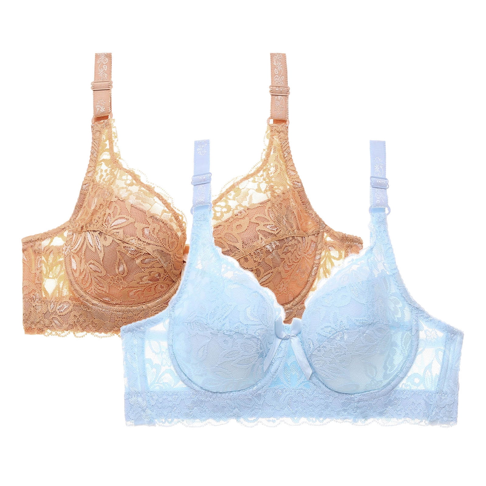 Sriper Womens Plus Size Bra 2 Pack,Wireless Bralette,Comfort Bra ...