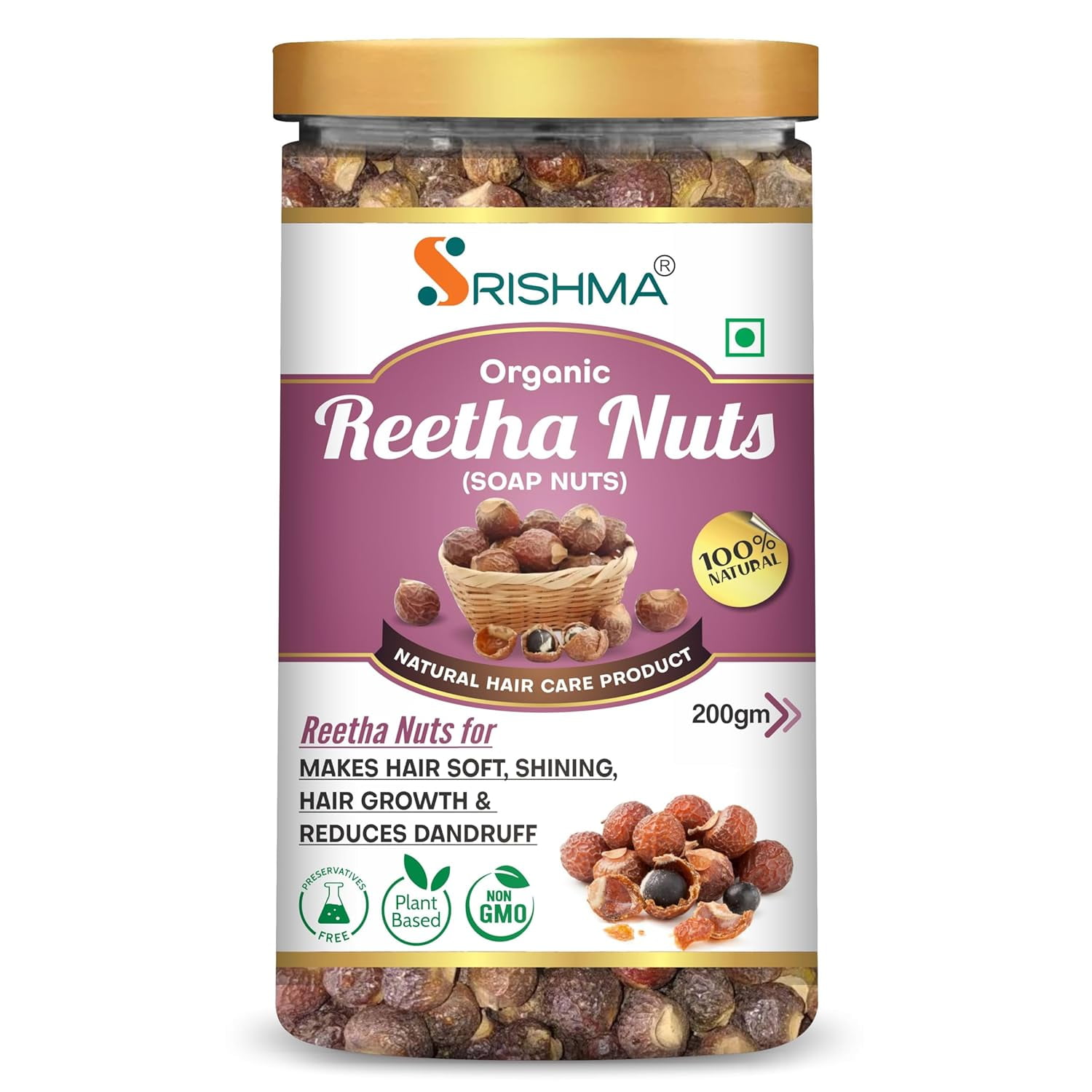 Srishma Raw Reetha Amla Shikakai bhringraj 100 Natural Whole Dried ...