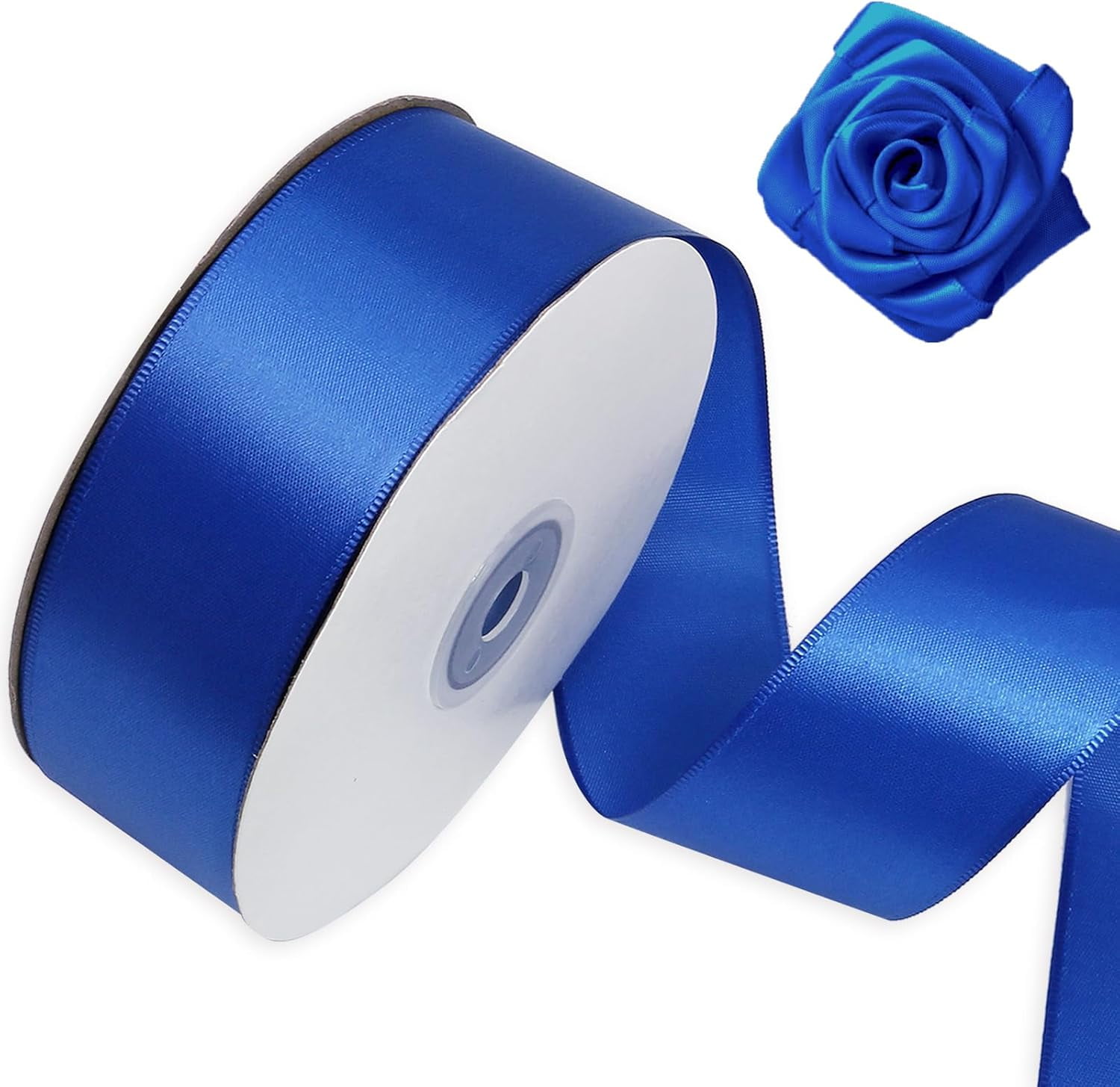 Srix 1 1/2 Inch Satin Ribbon, 50 Yards Royal Blue Satin Ribbon, Fabric Ribbon for Gift Wrapping ...