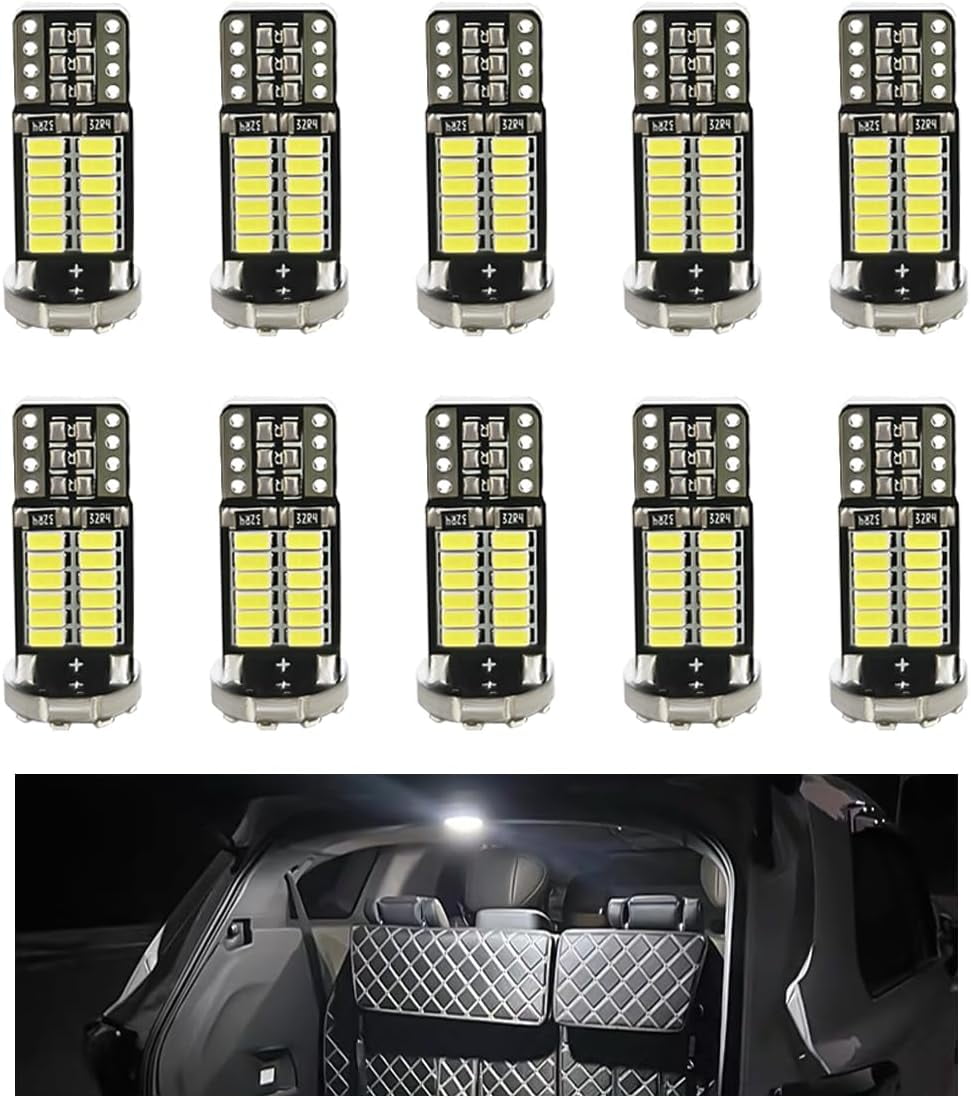 Srix 10 PCS T10 Car LED Bulb, High Brightness Auto T10 LED bulbs, LED ...