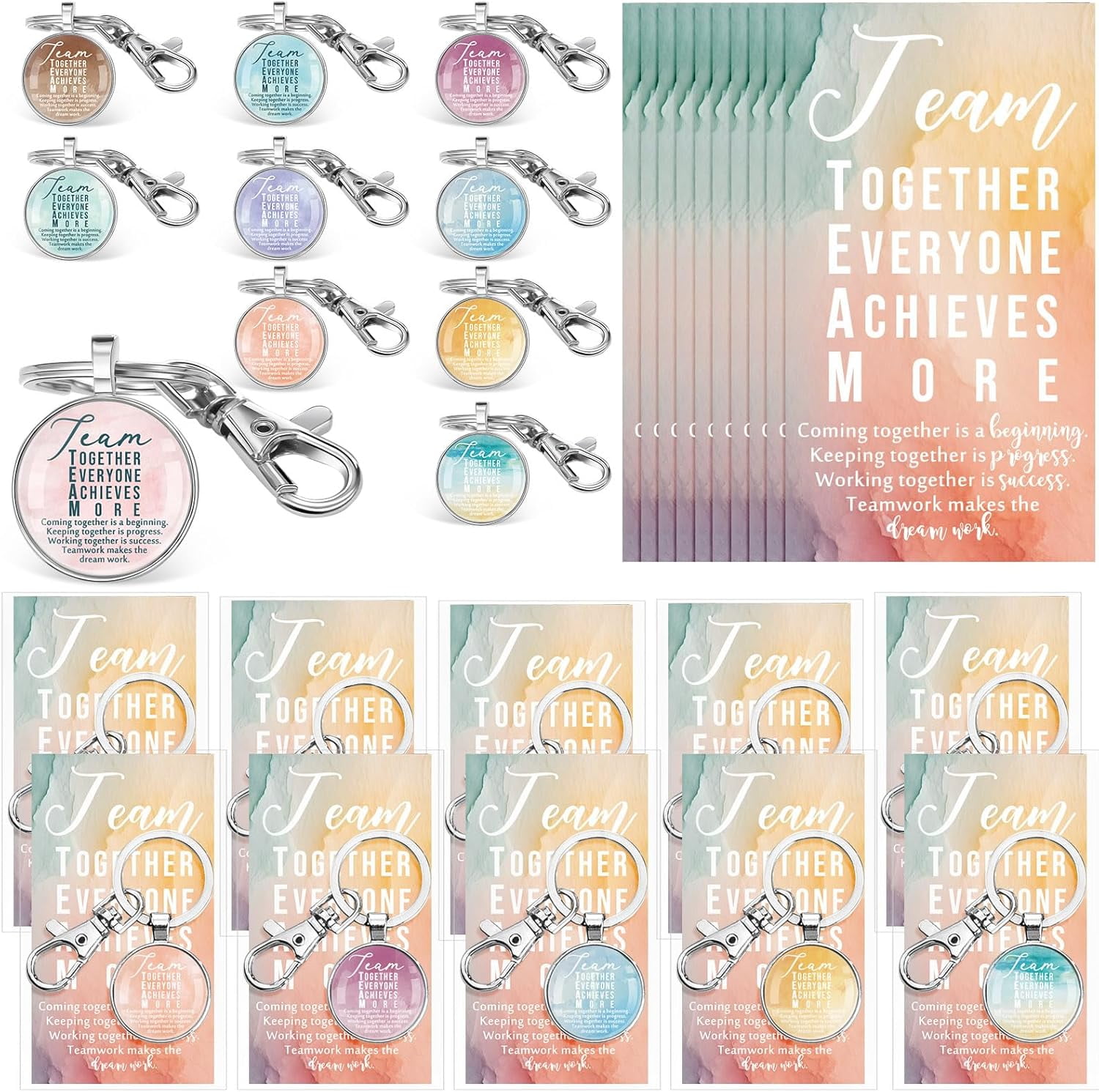 Srix 10 Sets Employee Appreciation Gifts Team Keychains Bulk Thank You ...